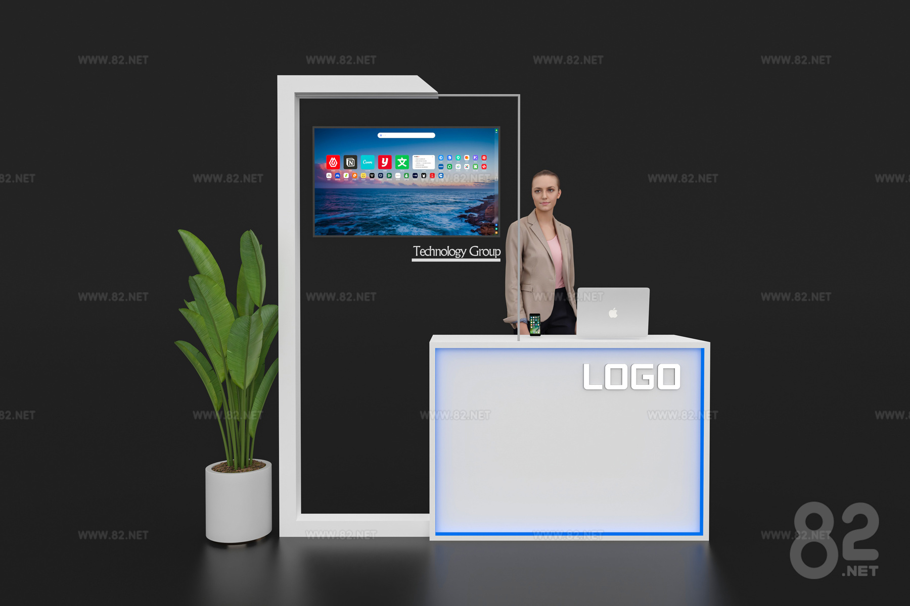 Modern Reception Desk Exhibition Exhibition Booth Reception Desk Front Desk Bar Counter Table ...