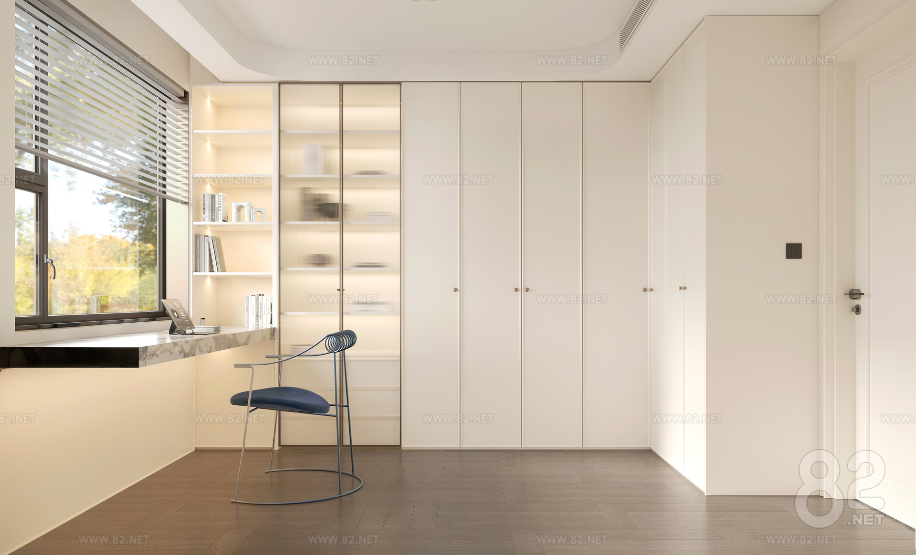 French Study Study French Minimalist Study Bone Lattice Door Panel ...