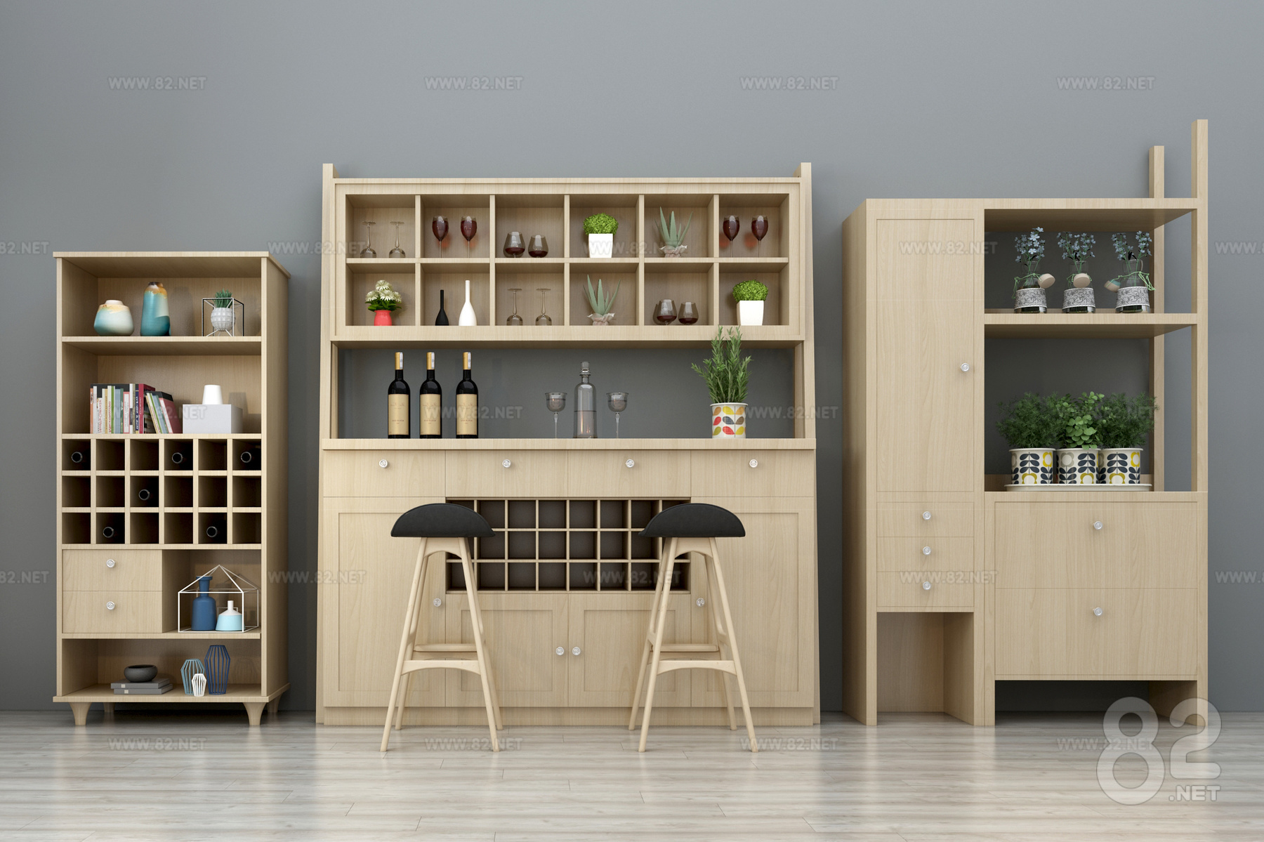 Modern Nordic Wine Cabinet Bar Chair Decorative Cabinet Combination Bar ...