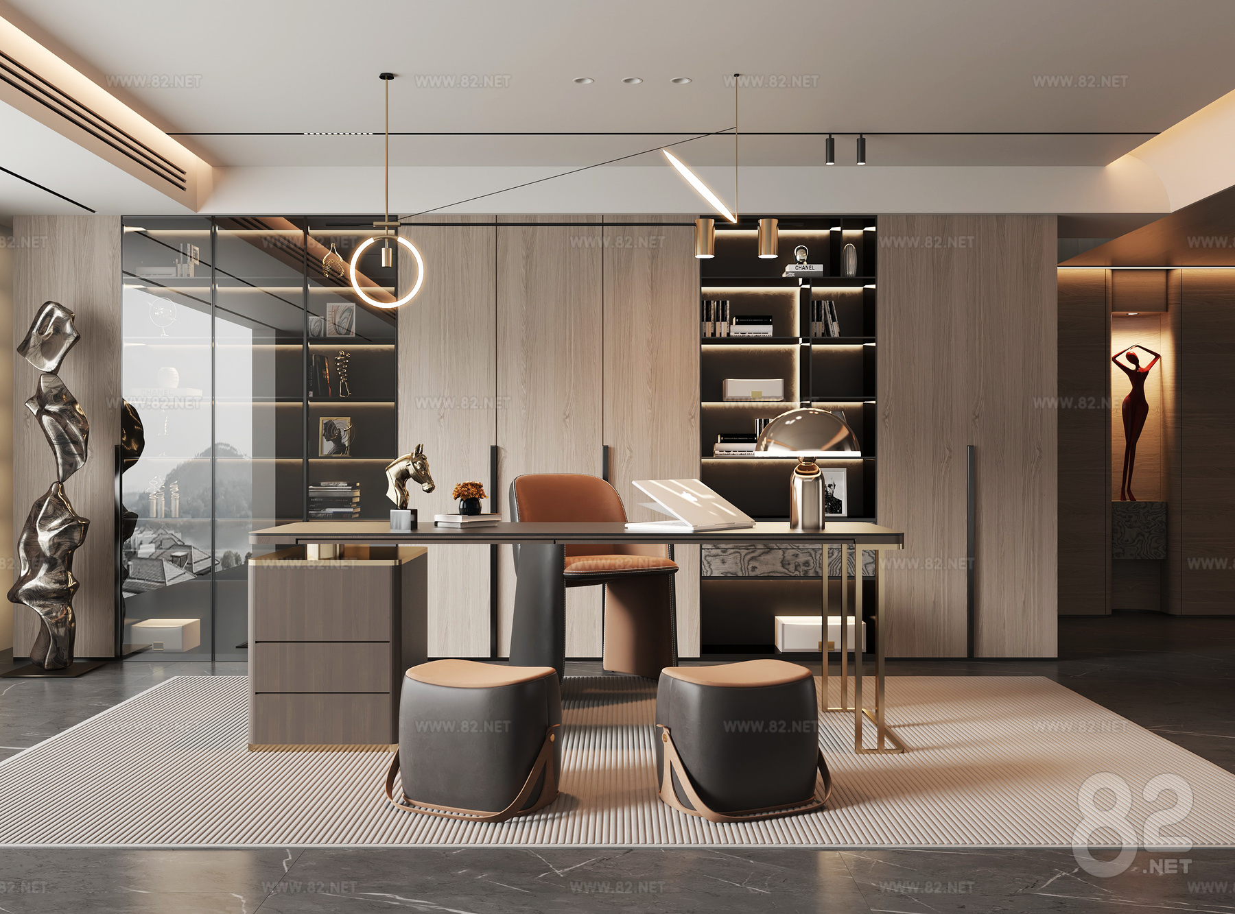 Modern study download | 3Ds Max(.max) - 82Models