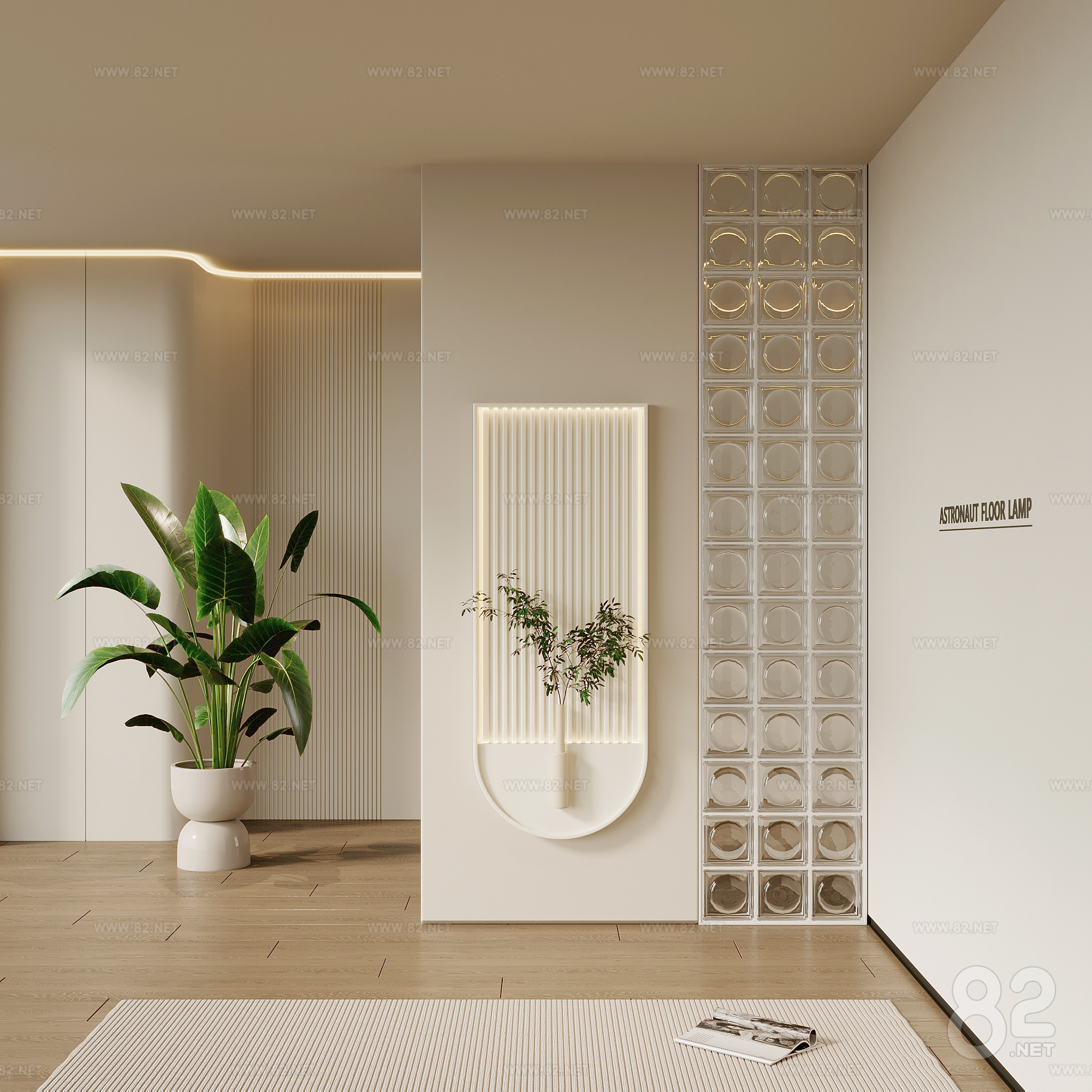 Modern Cream Style Entrance Decorative Entrance download | SketchUp ...