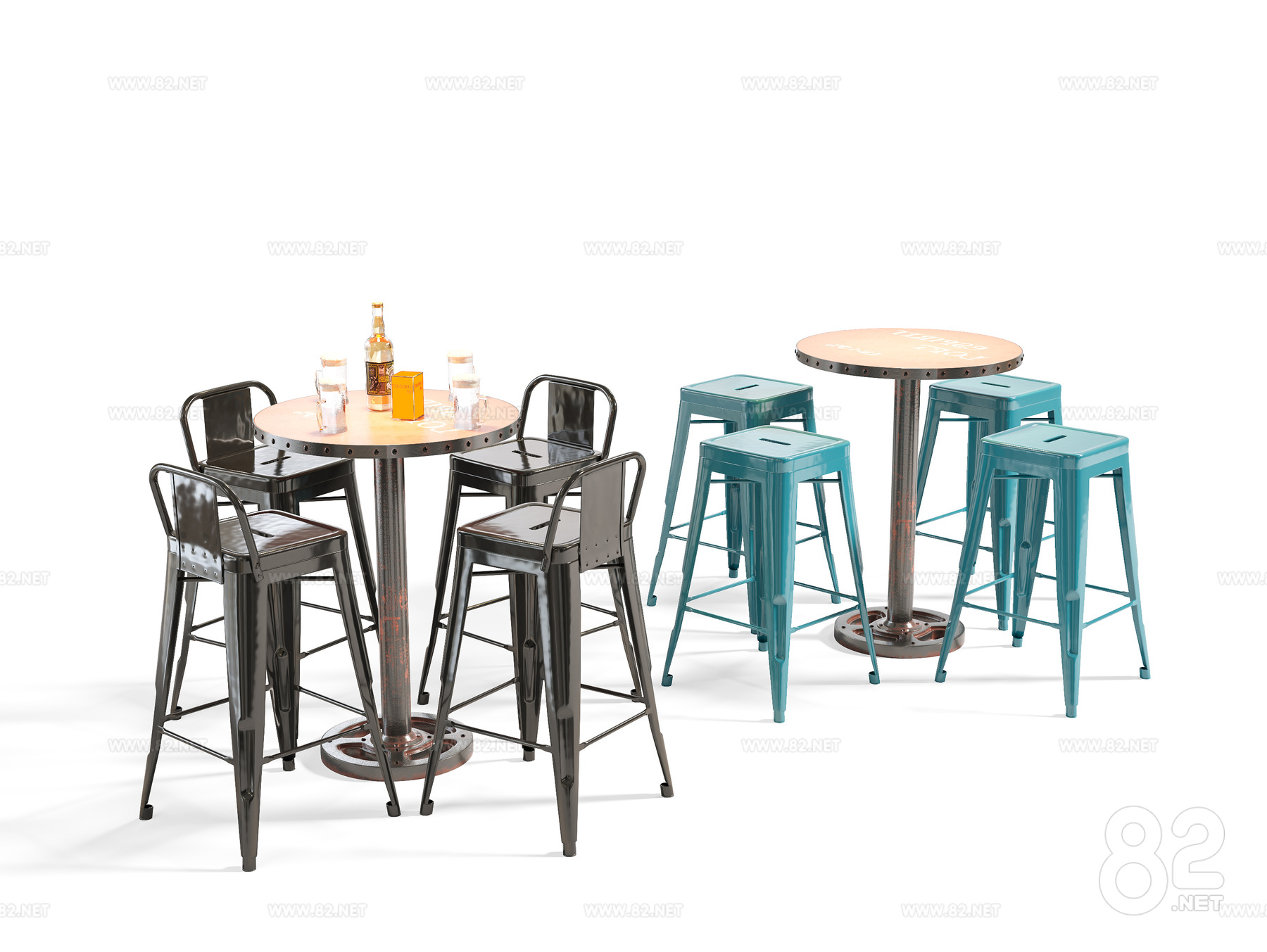 Industrial LOFT Bar Chair Combination Bar Chair Bar Bar Bar Industrial ...