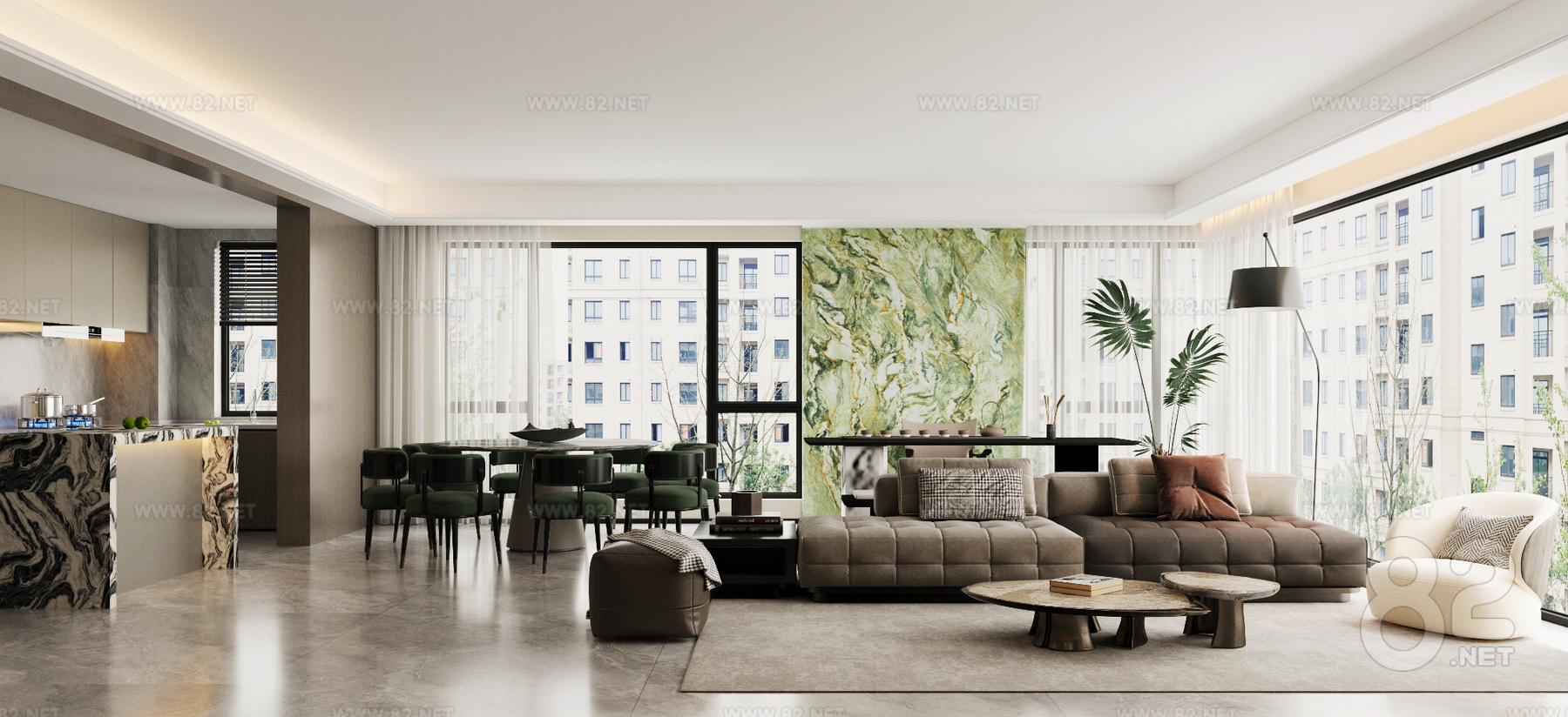 Modern Italian Living&Dining Room Affordable Luxury Style Italian Guest ...