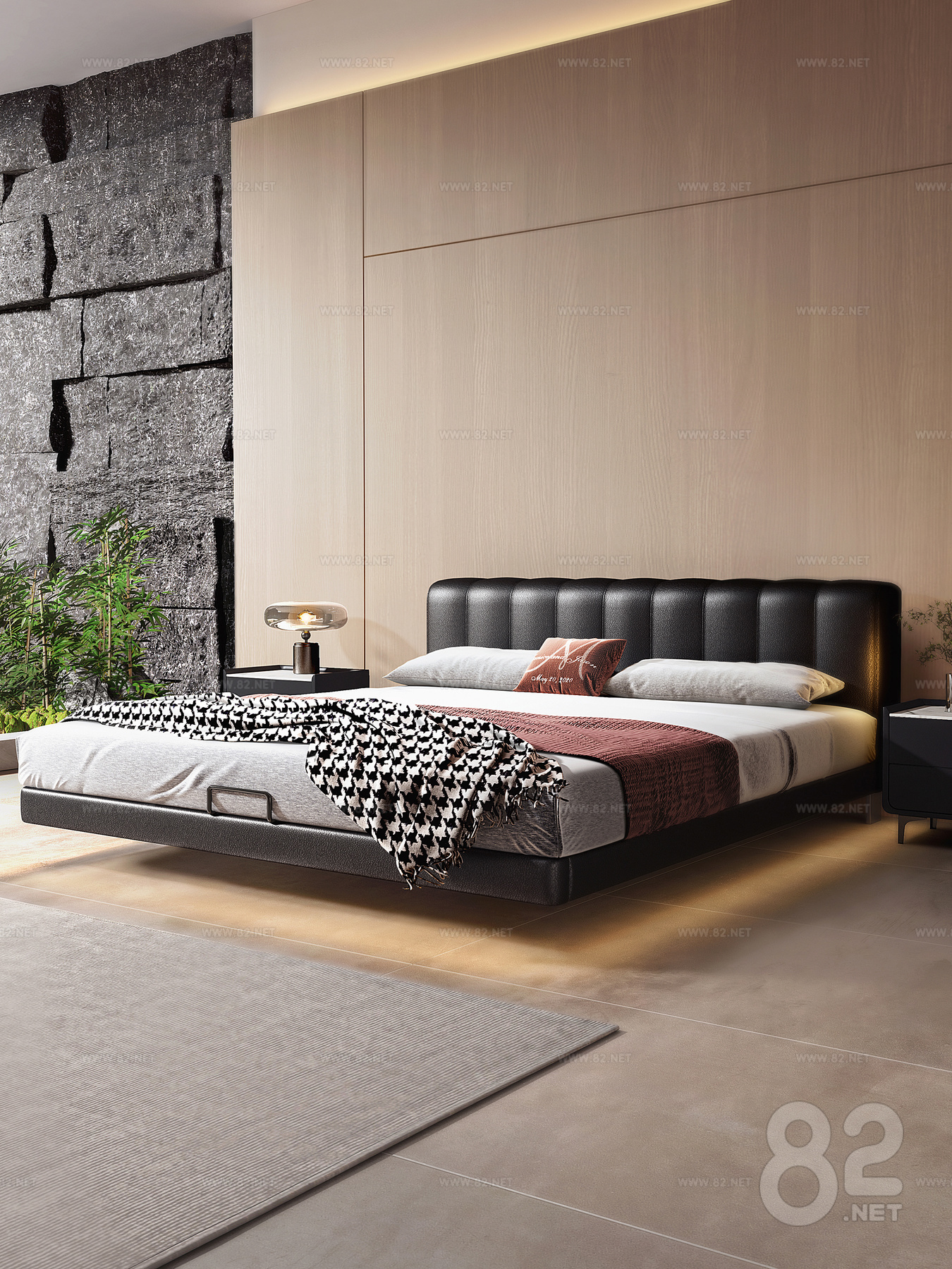 Modern Bed Italian Minimalist Bed Double Double Suspension Bed Piano Keybed Minotti download ...