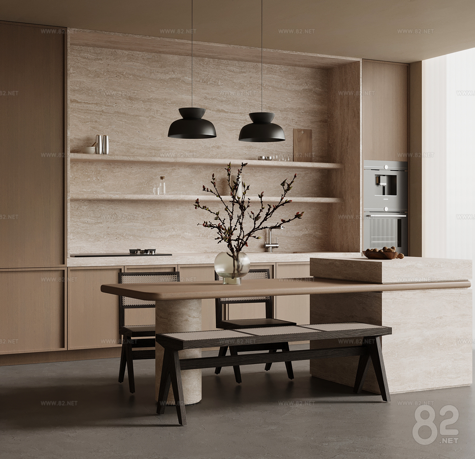 Quiet Style DiningRoom Mid-century Style Restaurant Dining Table and ...