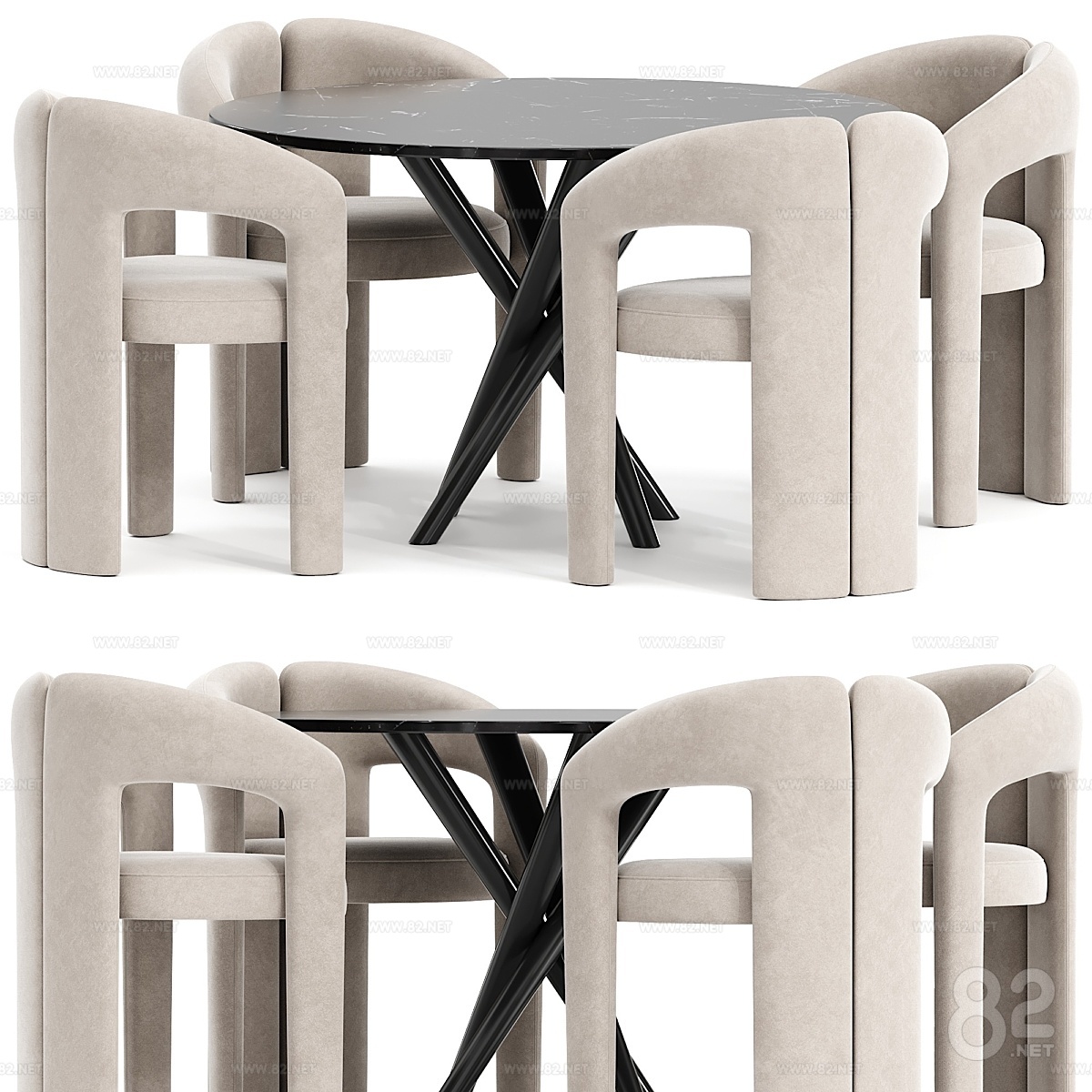Cool chairs and Baly marble table download | 3Ds Max(.max) - 82Models