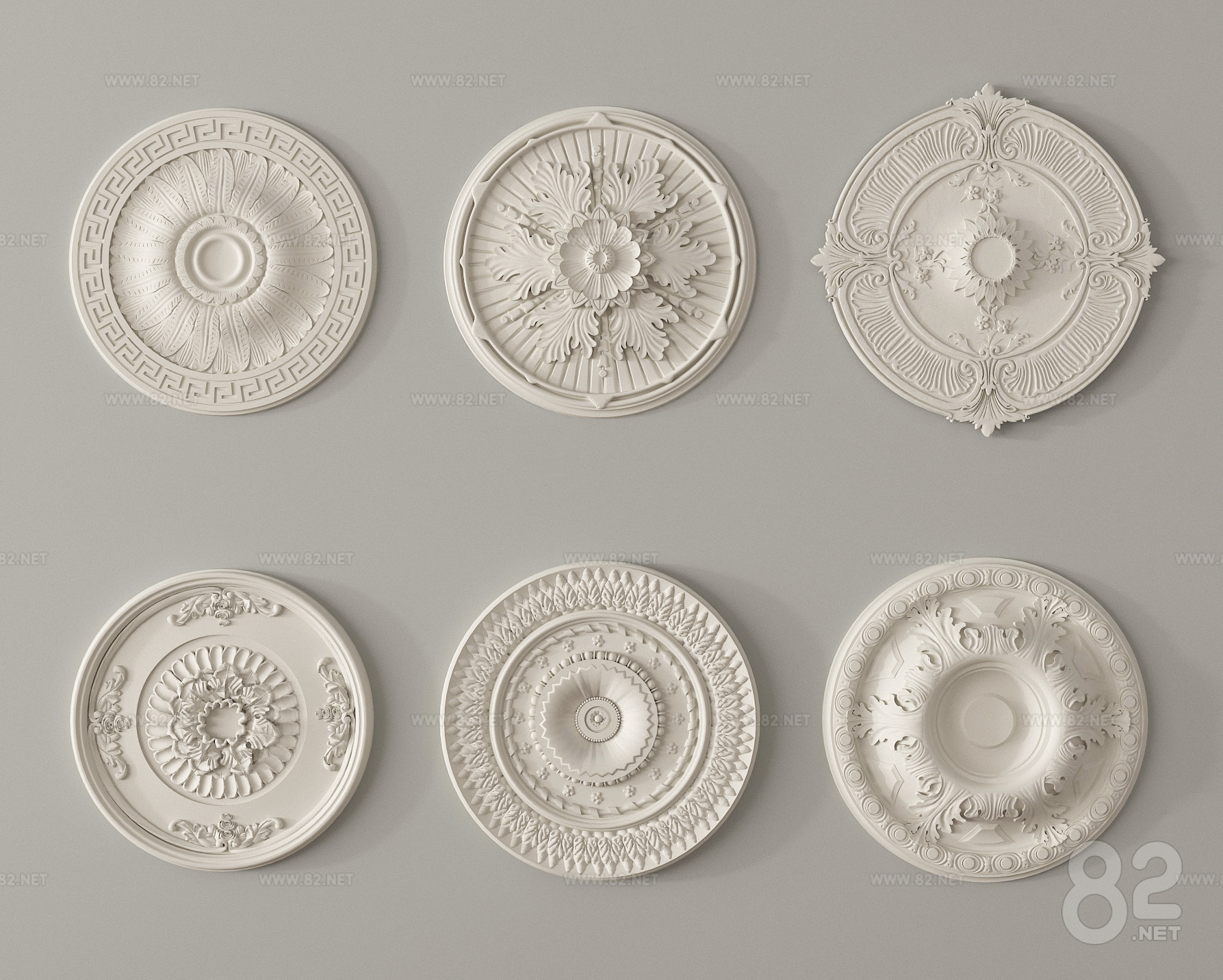 French carved lamp panel plaster components download | SketchUp(.skp ...