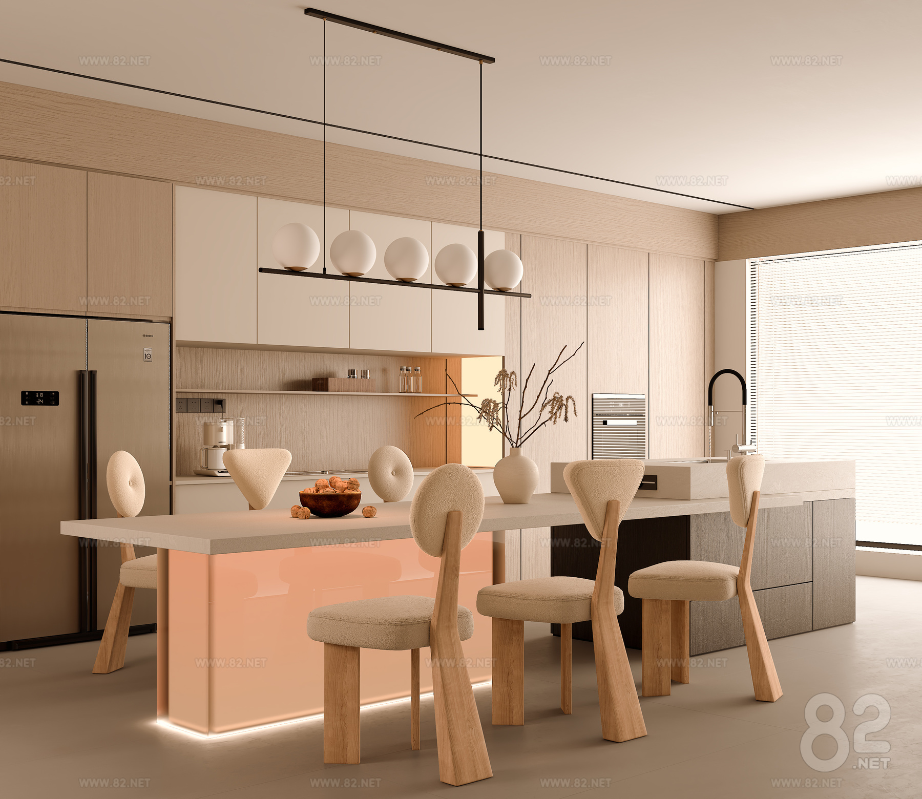Modern Cream Style DiningRoom Nakajima Restaurant download Sketchup ...
