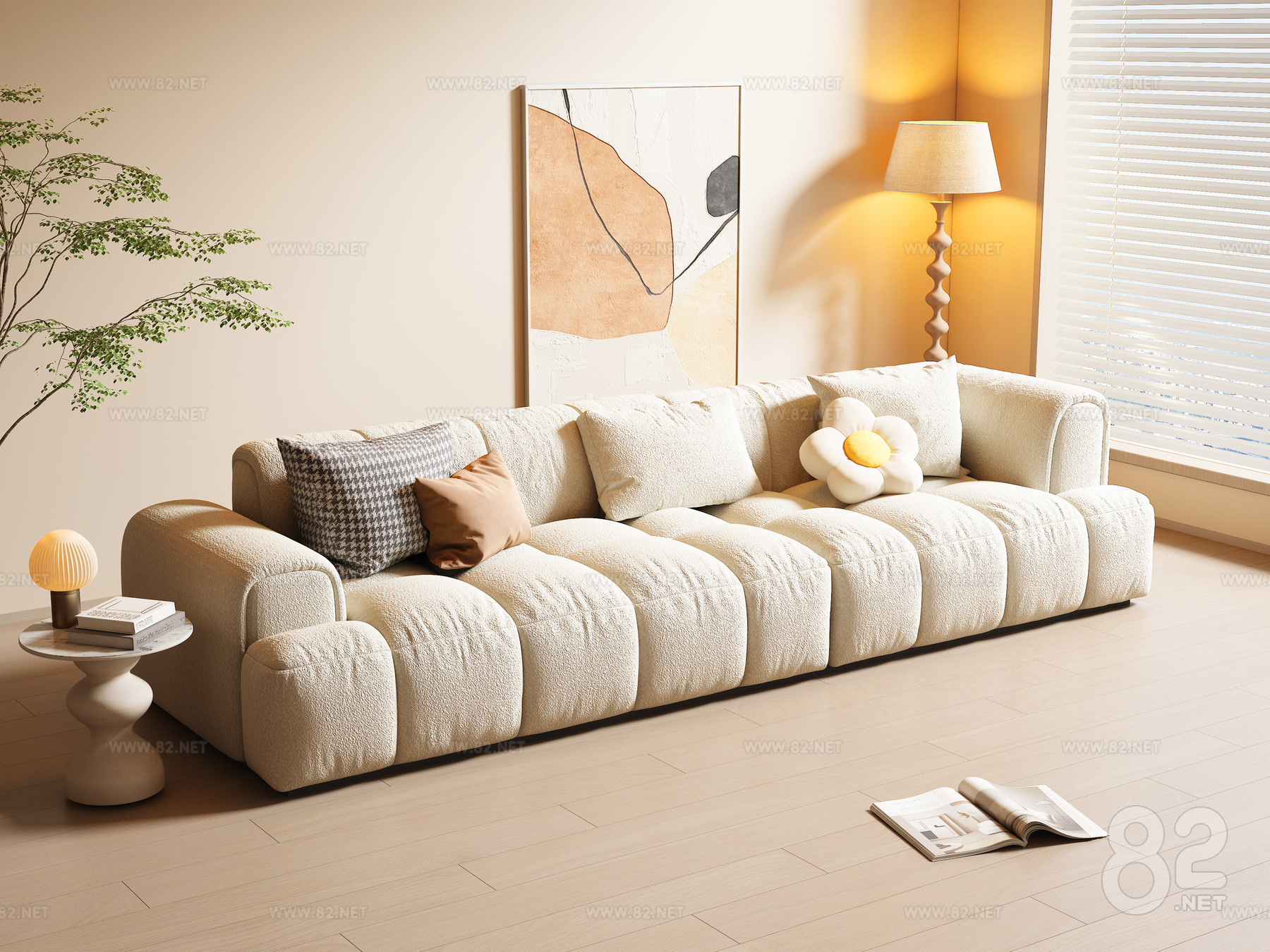 Modern cream style Couch download Sketchup Model | SketchUp(.skp ...