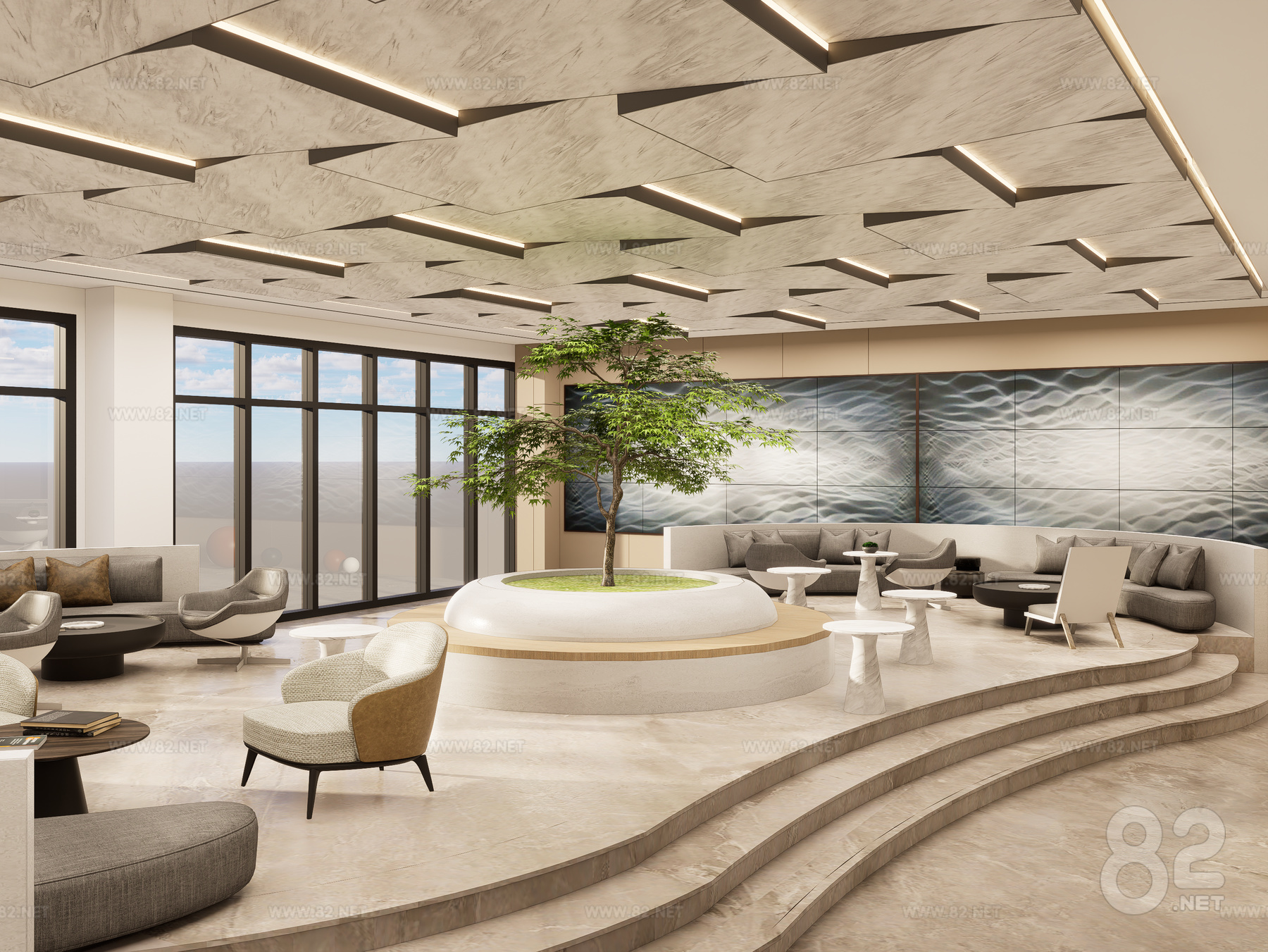 Modern Rest Area Reception Hall Negotiation Area Waiting Area Company ...