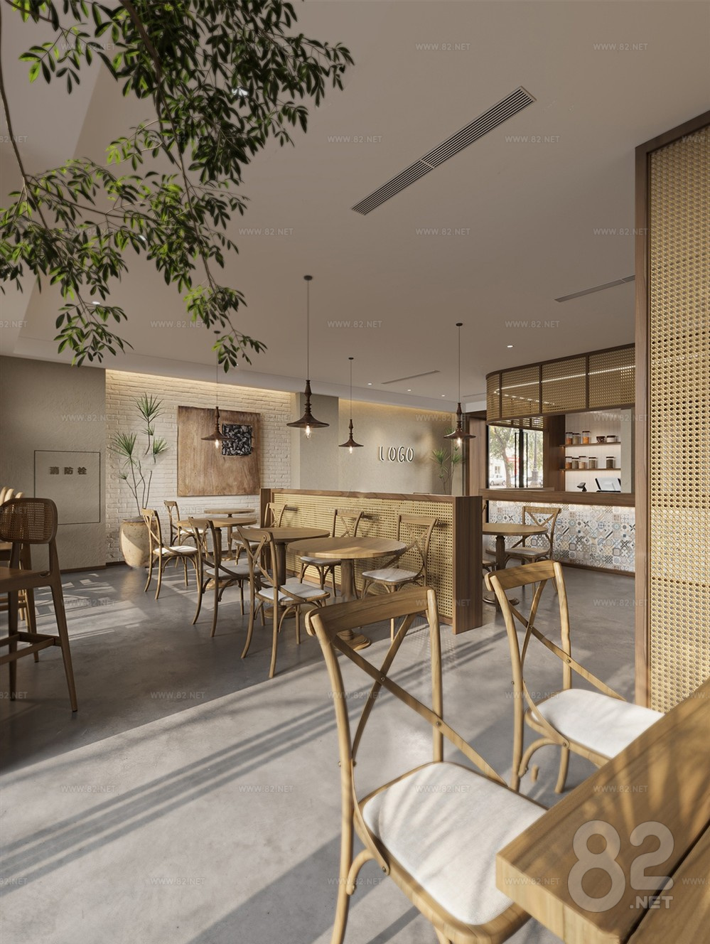 Quiet Log Cafe download Sketchup Model | SketchUp(.skp) - 82Models