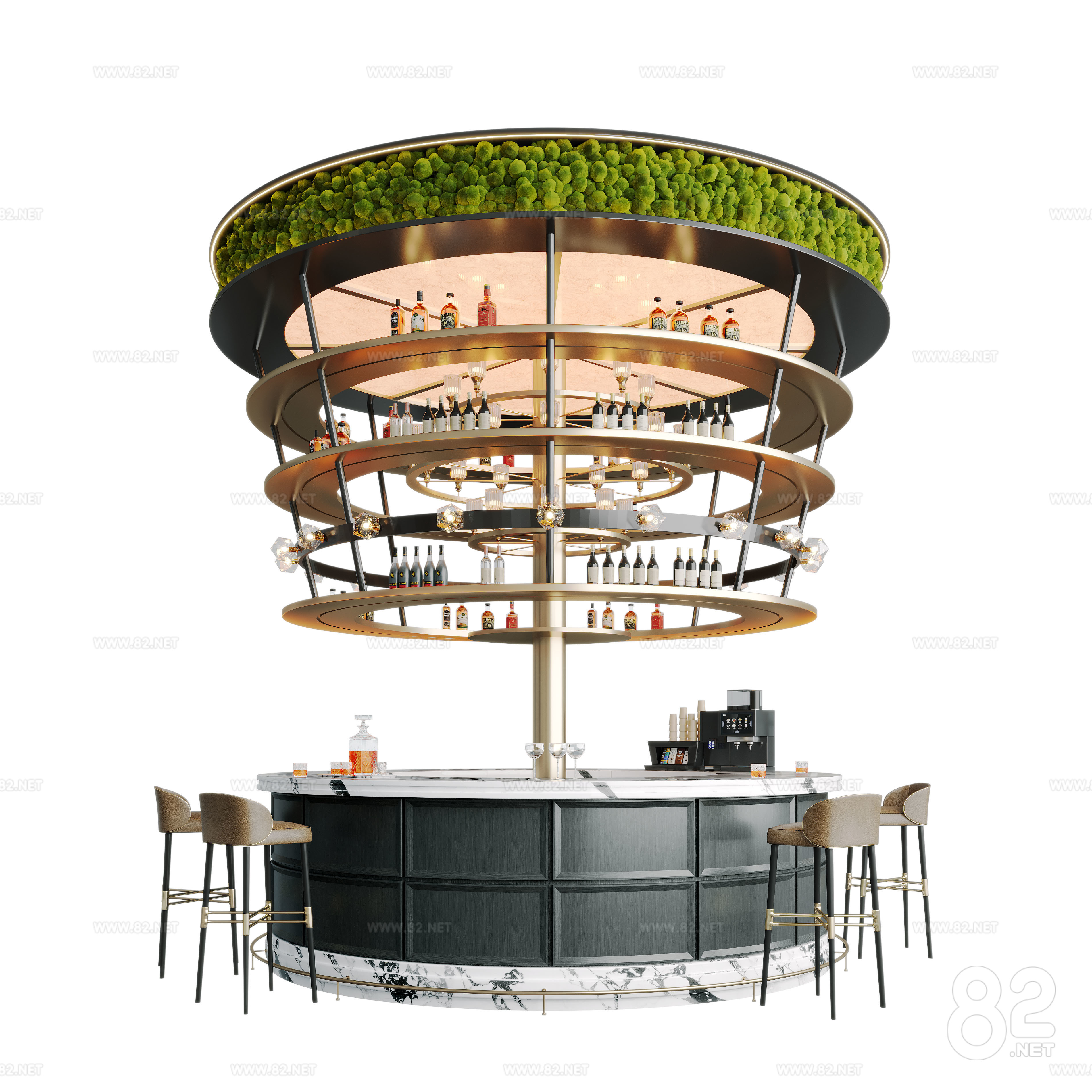 Modern Hotel Water Bar Counter Water Bar Counter download 3D Model ...