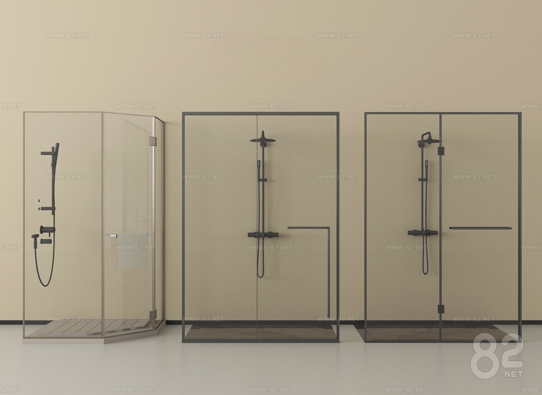Modern minimalist shower room shower cubicle bathroom small piece ...