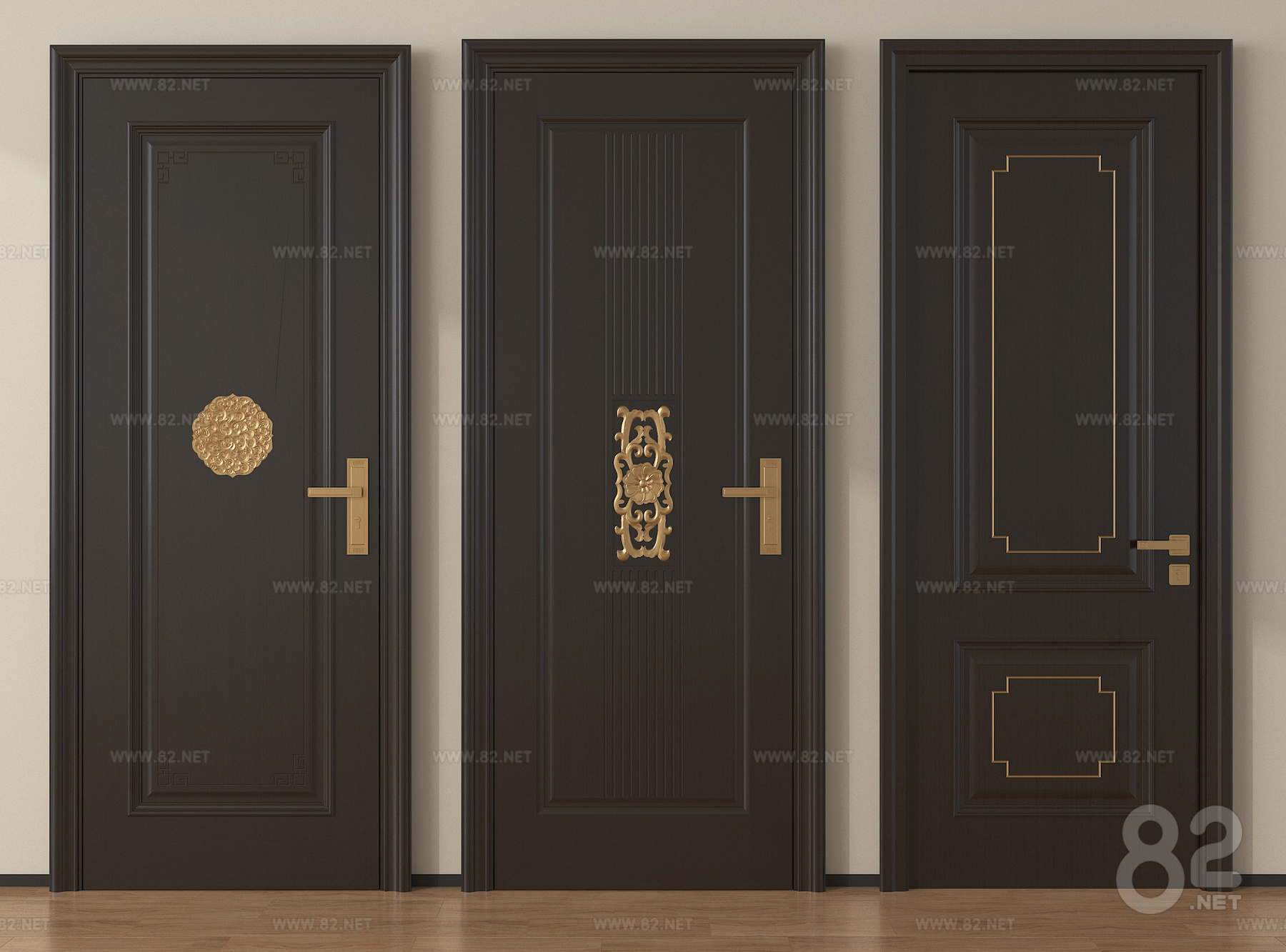 Neo-Chinese Style Entry Door Security Door Single Door Wooden Door ...