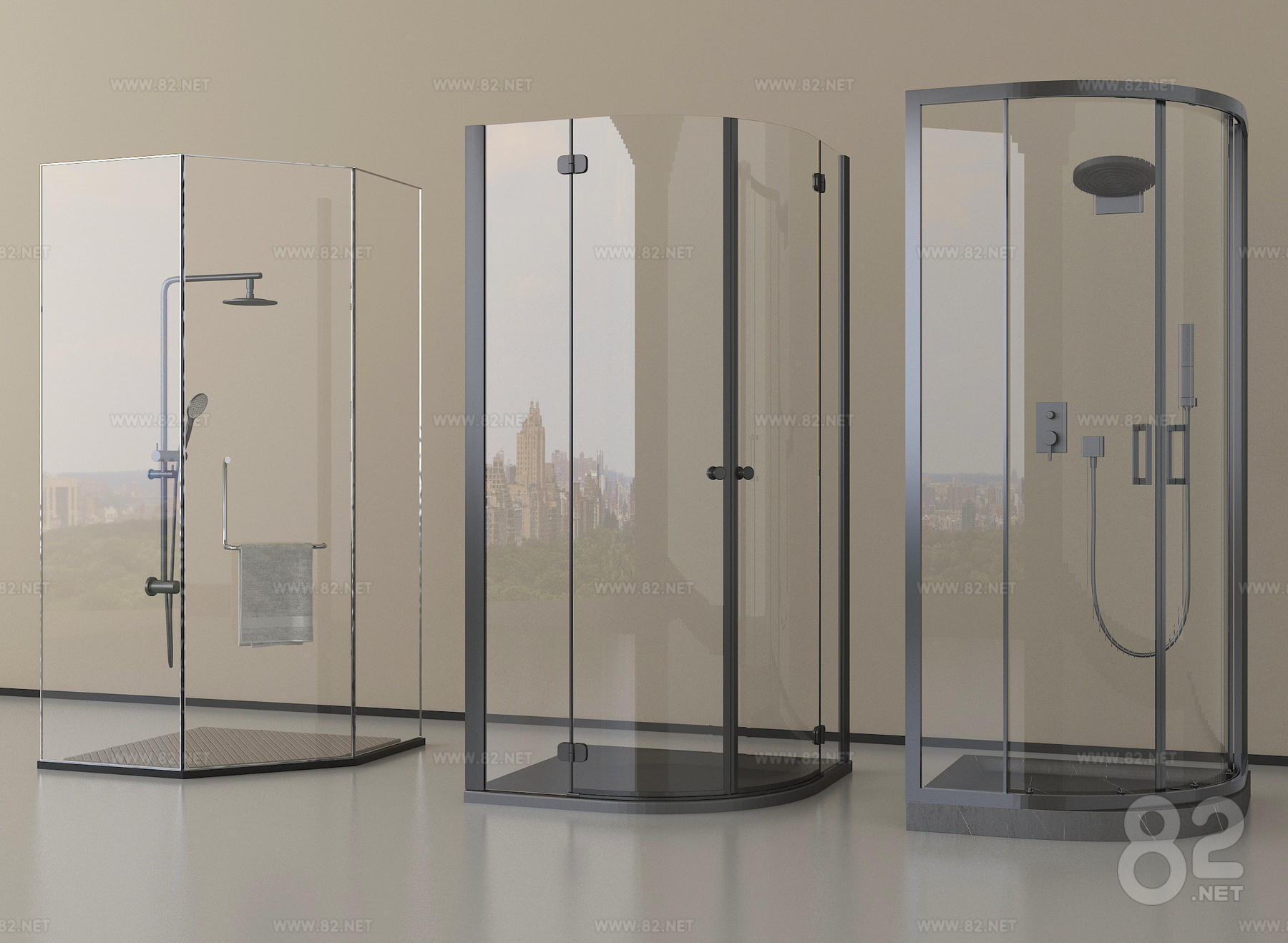 Modern Shower Room Shower Room Curved Shower Room download | SketchUp ...