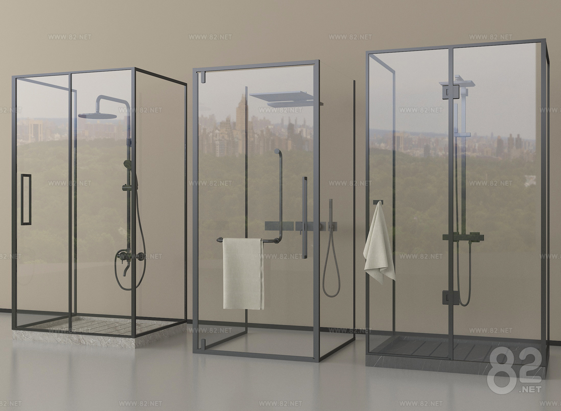 Modern Shower Room Shower Partition Bathroom Small Pieces download ...