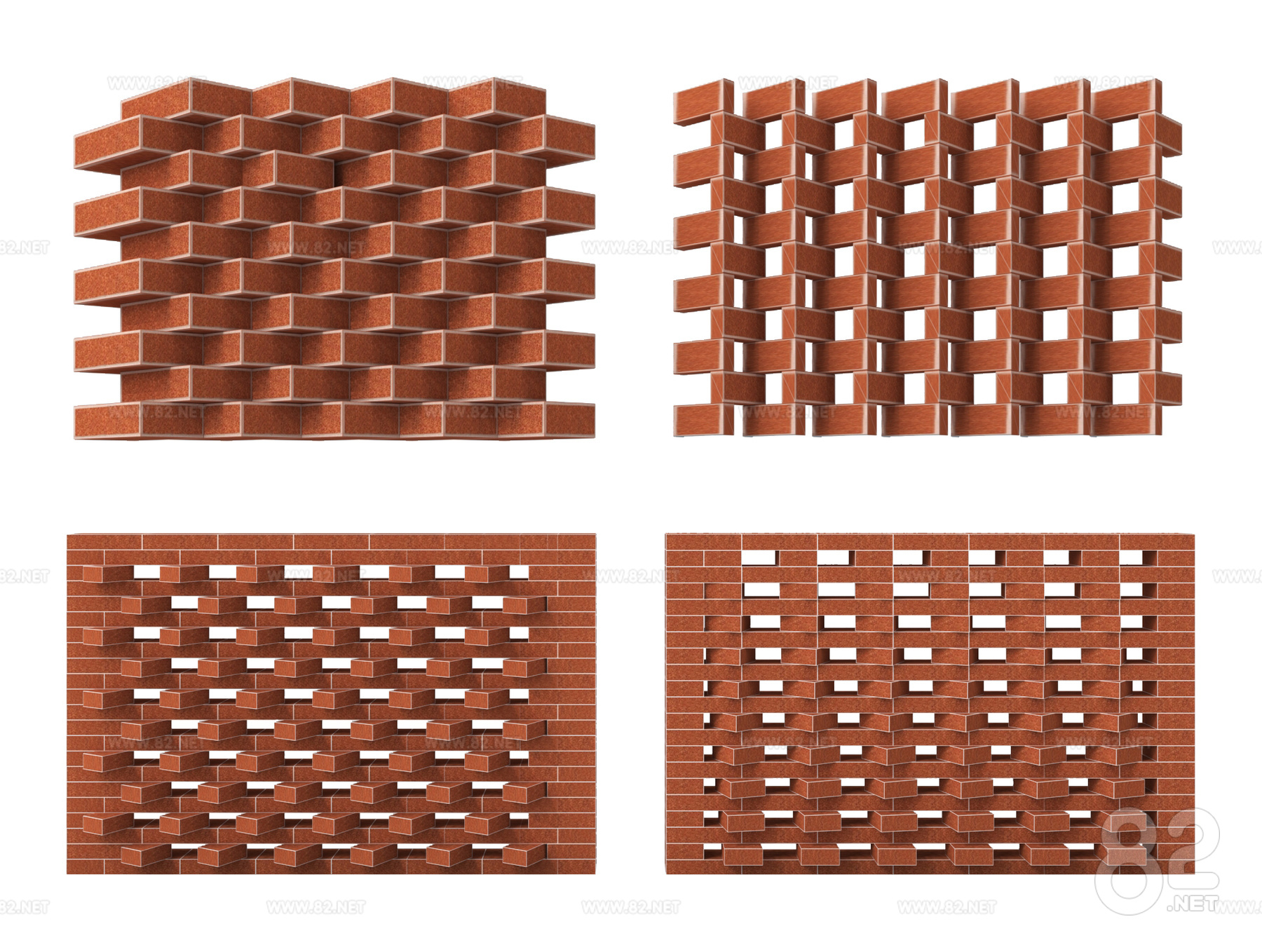Modern Red Brick Partition Hollow Red Brick Wall Hollow Brick Wall ...