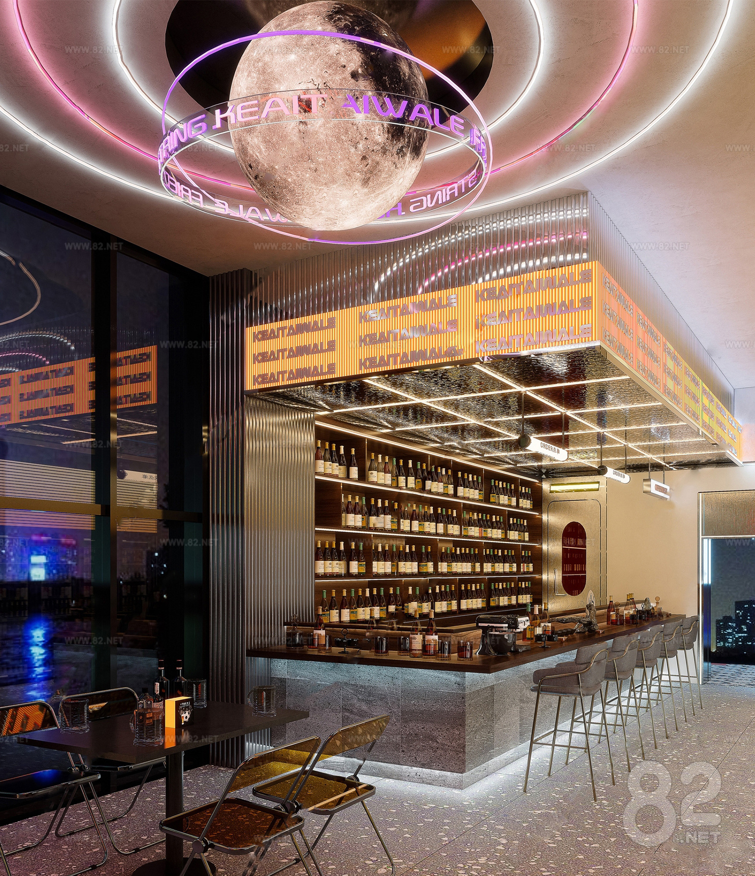 Modern Cyberpunk Bar Bar Cashier download Sketchup Model | SketchUp ...