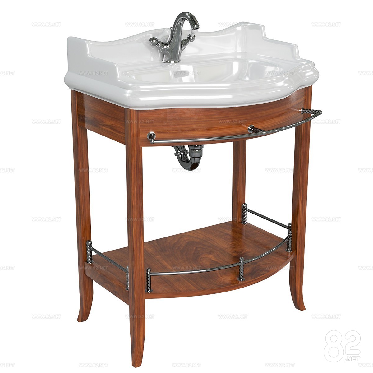 American Retro Basin Wash Basin Bathroom Cabinet download | 3Ds Max ...