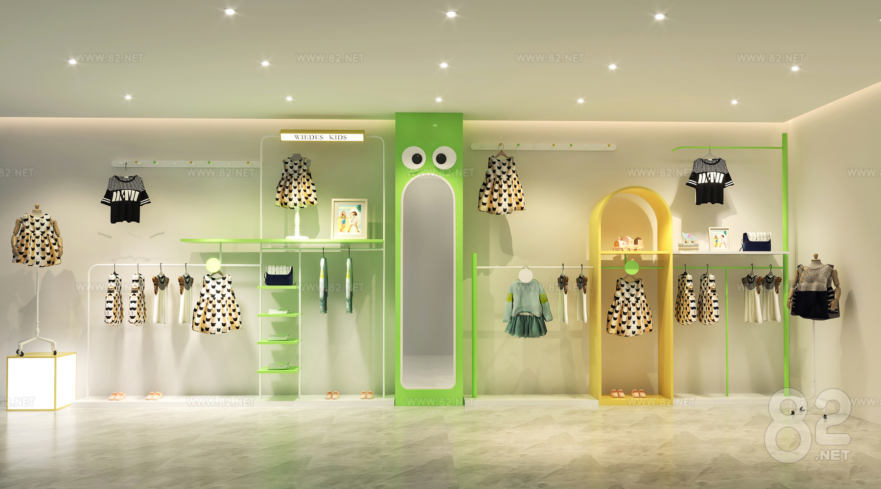 Children's clothing store design children's clothing store side cabinet ...