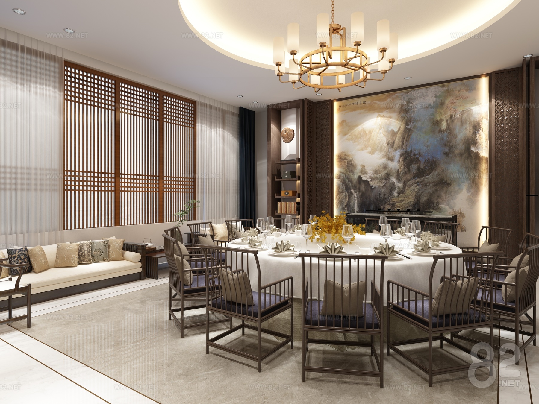New Chinese Modern New Chinese Hotel Room download | 3Ds Max(.max ...