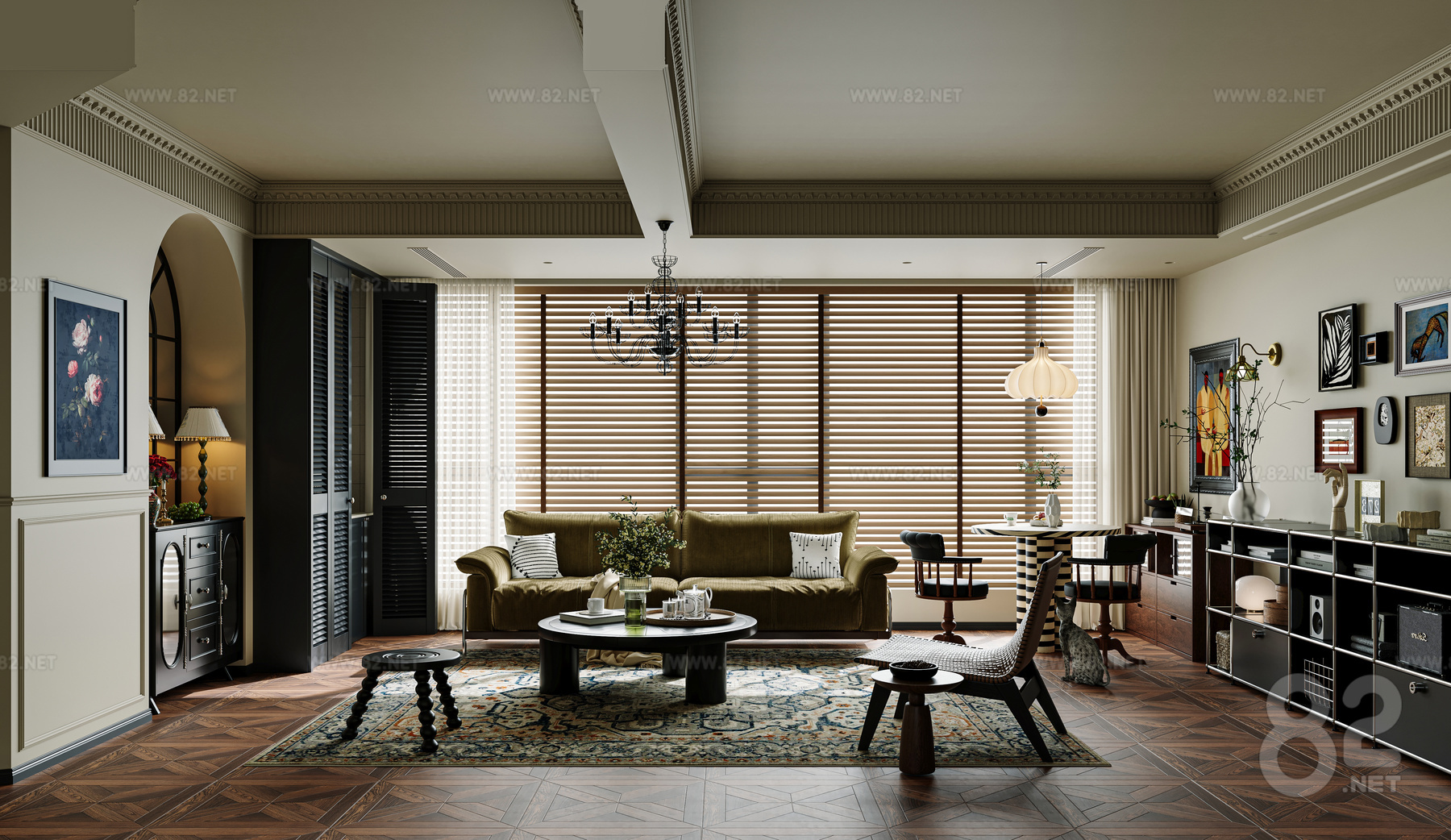 French Middle Ancient Home Living Room Middle Cream Style Living Room ...