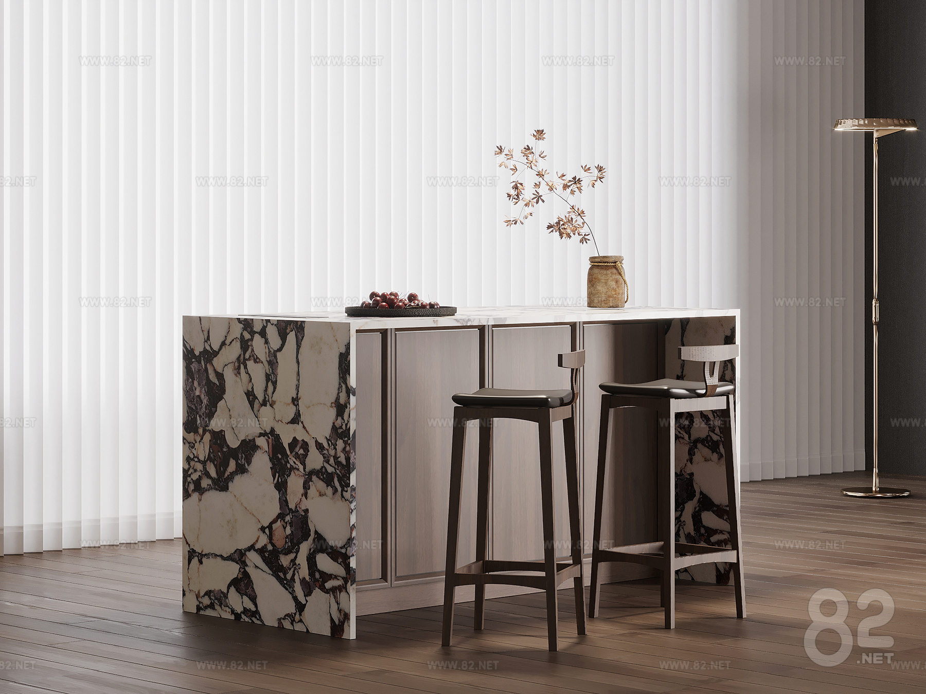 Mid-century Style Bar Counter Island Water Bar Counter download | 3Ds ...