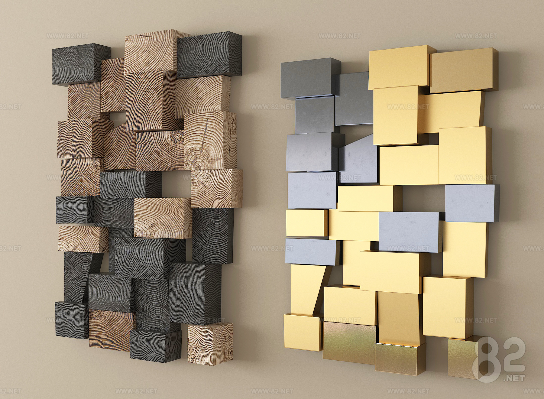 Modern pendant three-dimensional wall decoration download | 3Ds Max ...