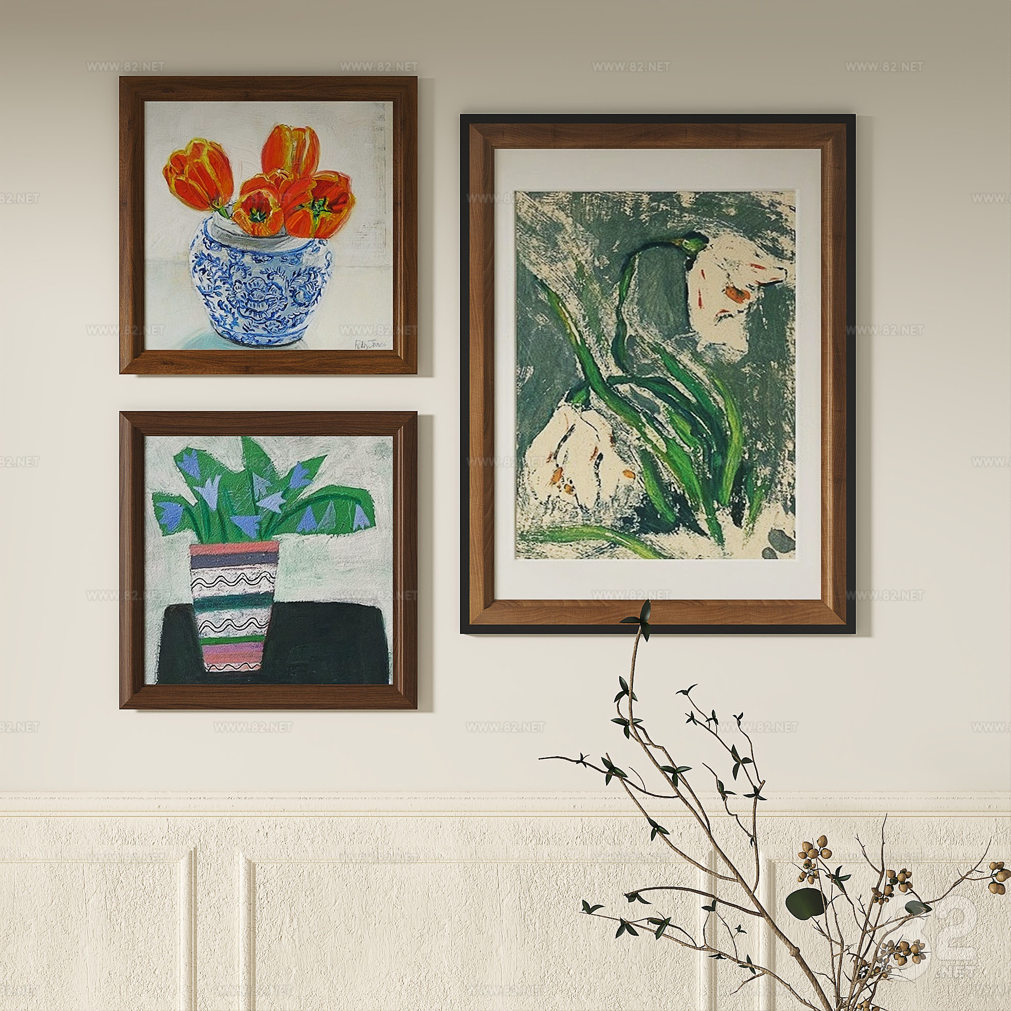 Retro, abstract, medieval, simple, French, simple, oil painting ...