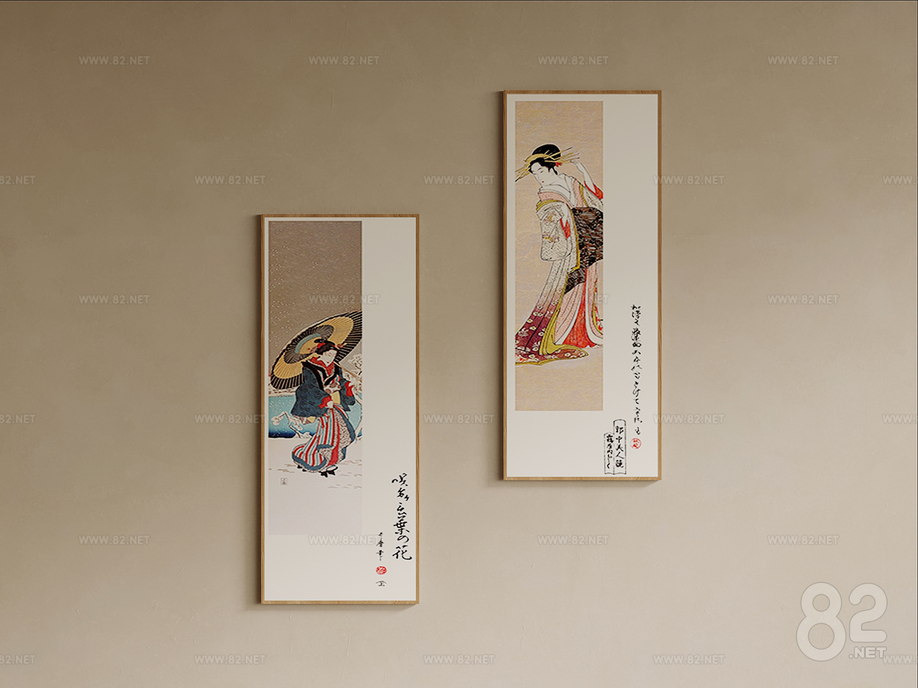 Japanese Hanging Painting Decorative Painting download 3D Model | 3Ds ...