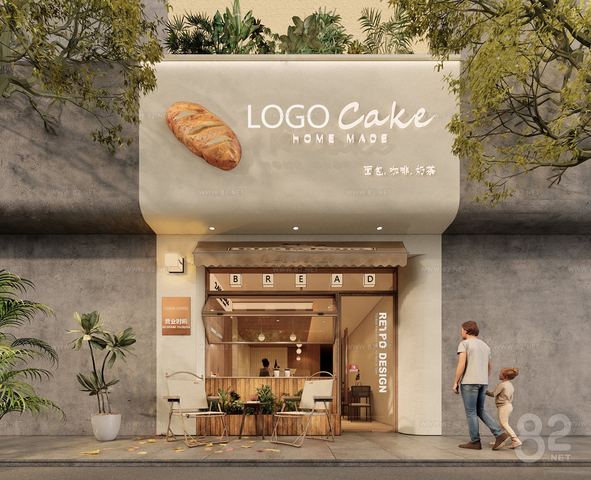 Modern Dessert Shop Bread Shop Door Head Shop Door Head download ...
