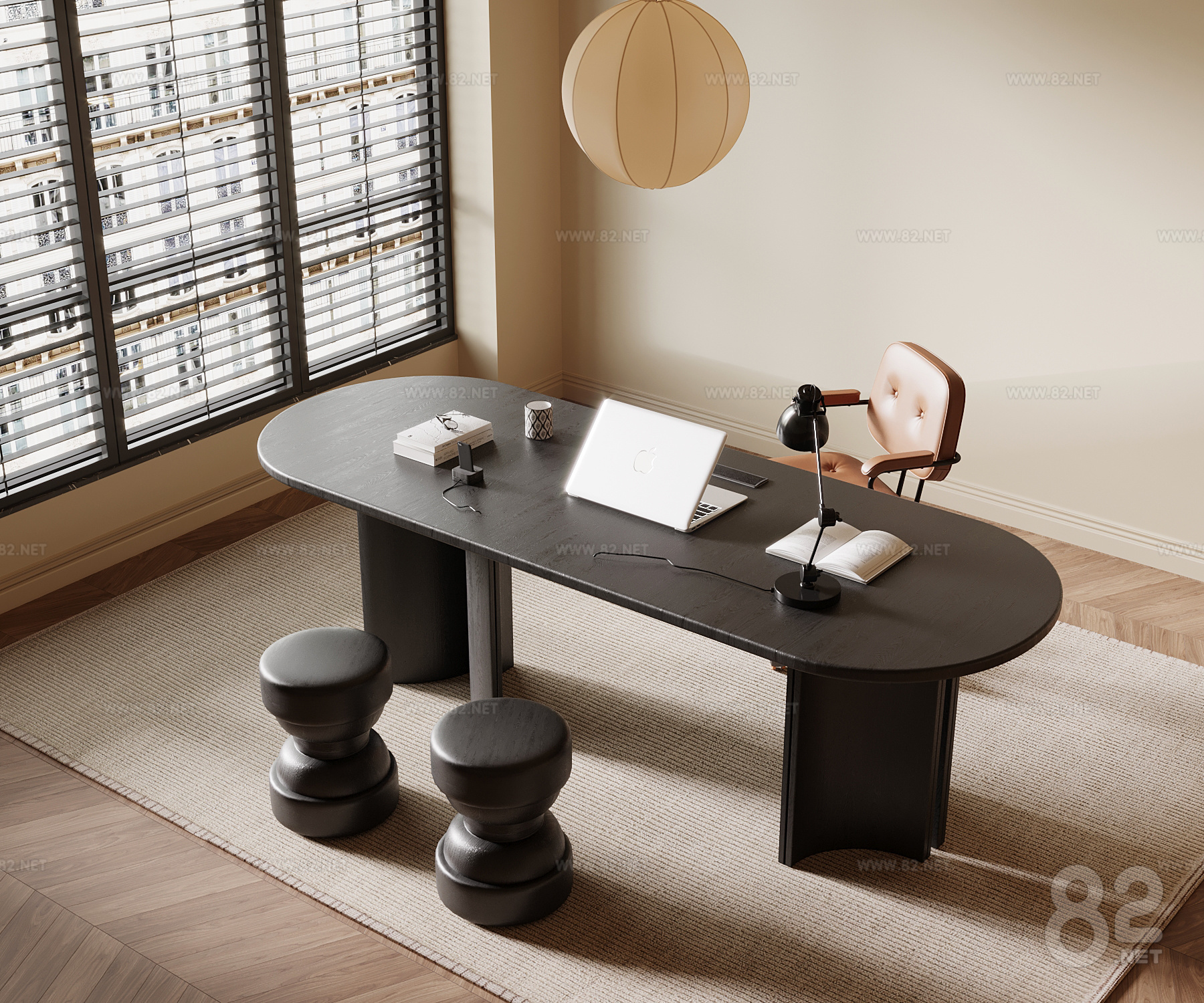 French retro style desk and chair office desk and chair download | 3Ds ...