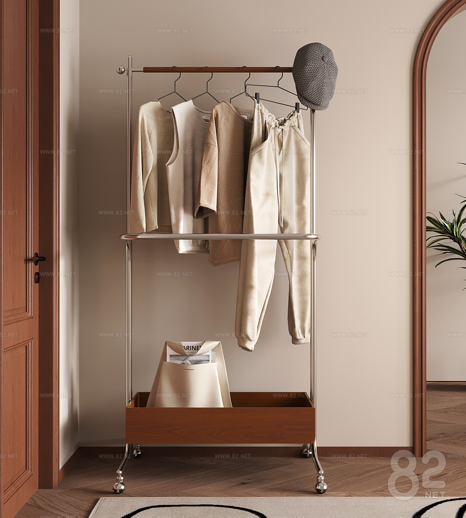 Modern Middle Ancient Clothes Hanger Clothes Hanger Clothes Rack Floor ...
