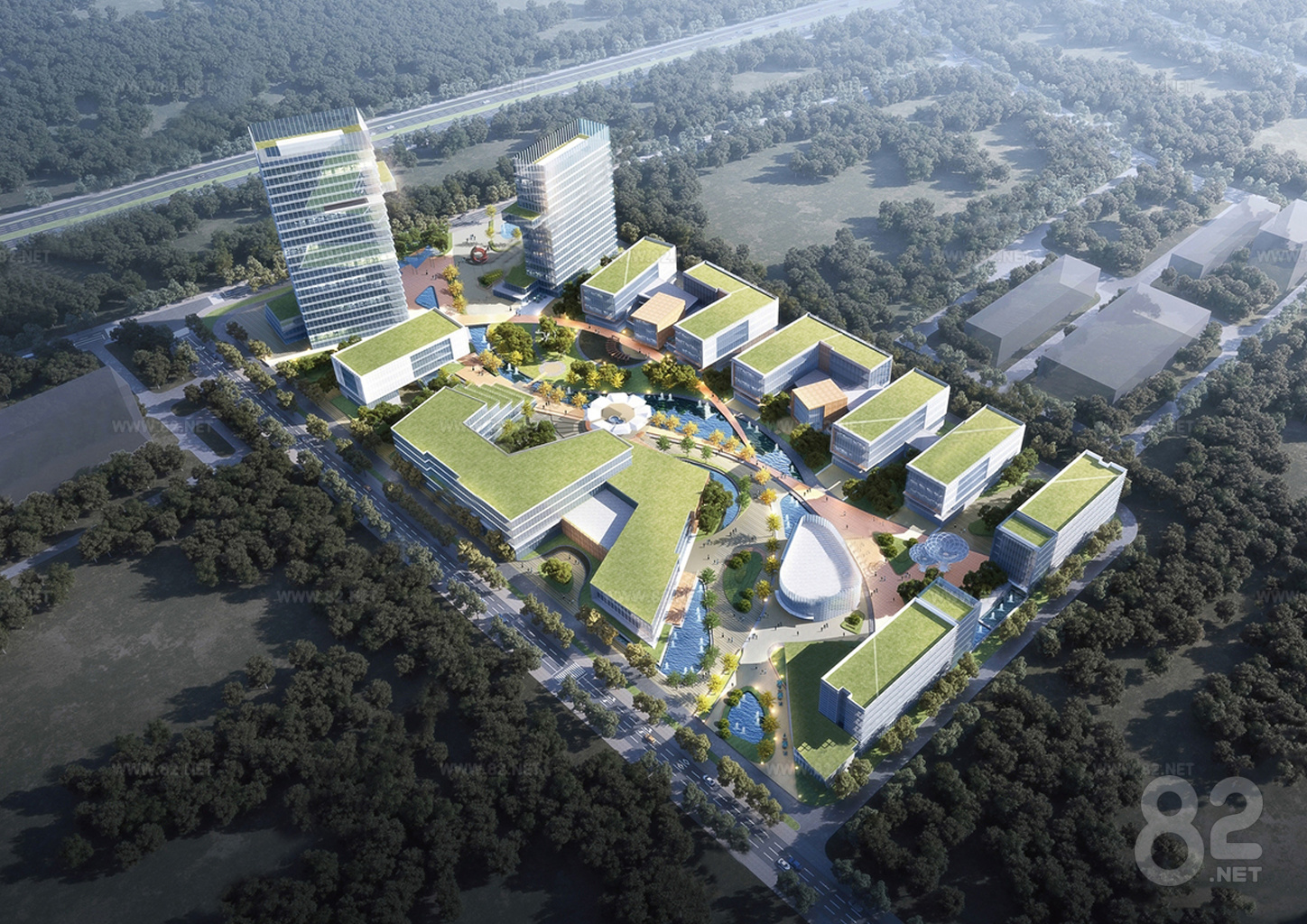 Modern Industrial Park Building Intelligent Manufacturing Industrial ...