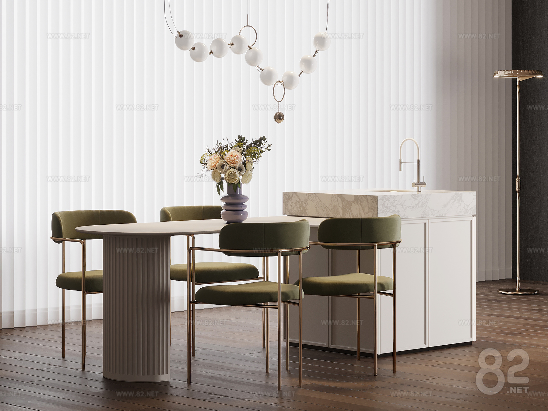 French Island Dining Table and Chair download | SketchUp(.skp) - 82Models