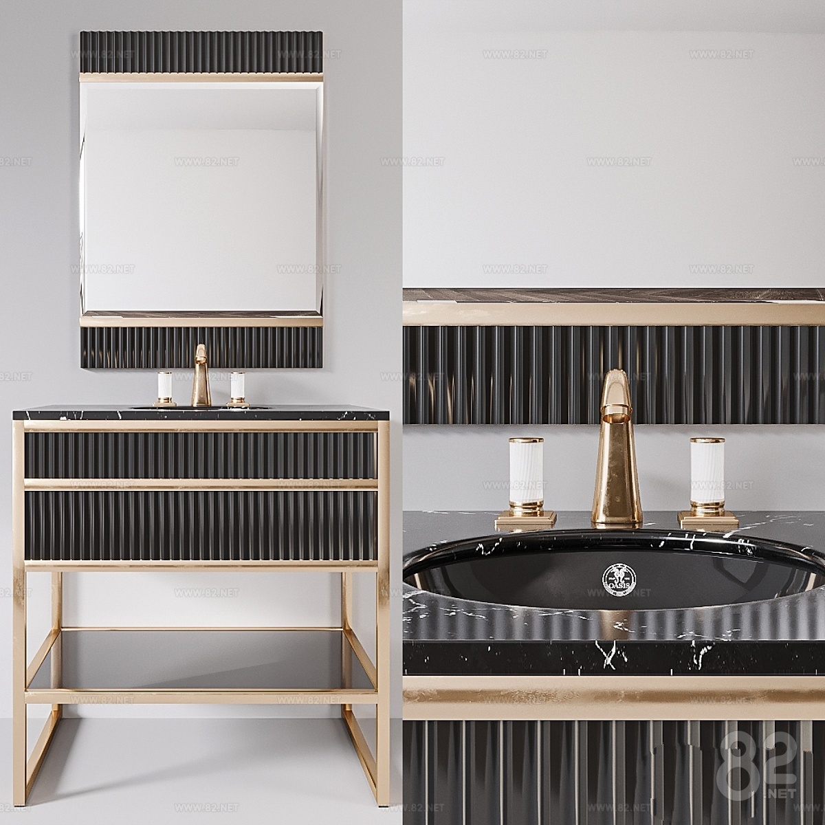 Oasi Academy nero marquinia black glass download | 3Ds Max(.max) - 82Models