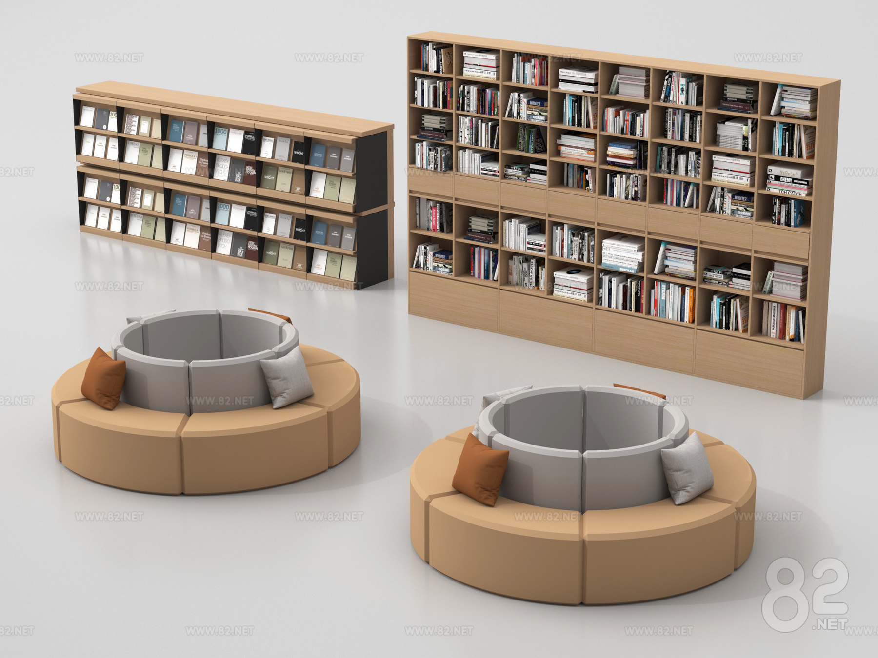 Modern Bookshelf Display Bookcase Library Books download | 3Ds Max(.max ...