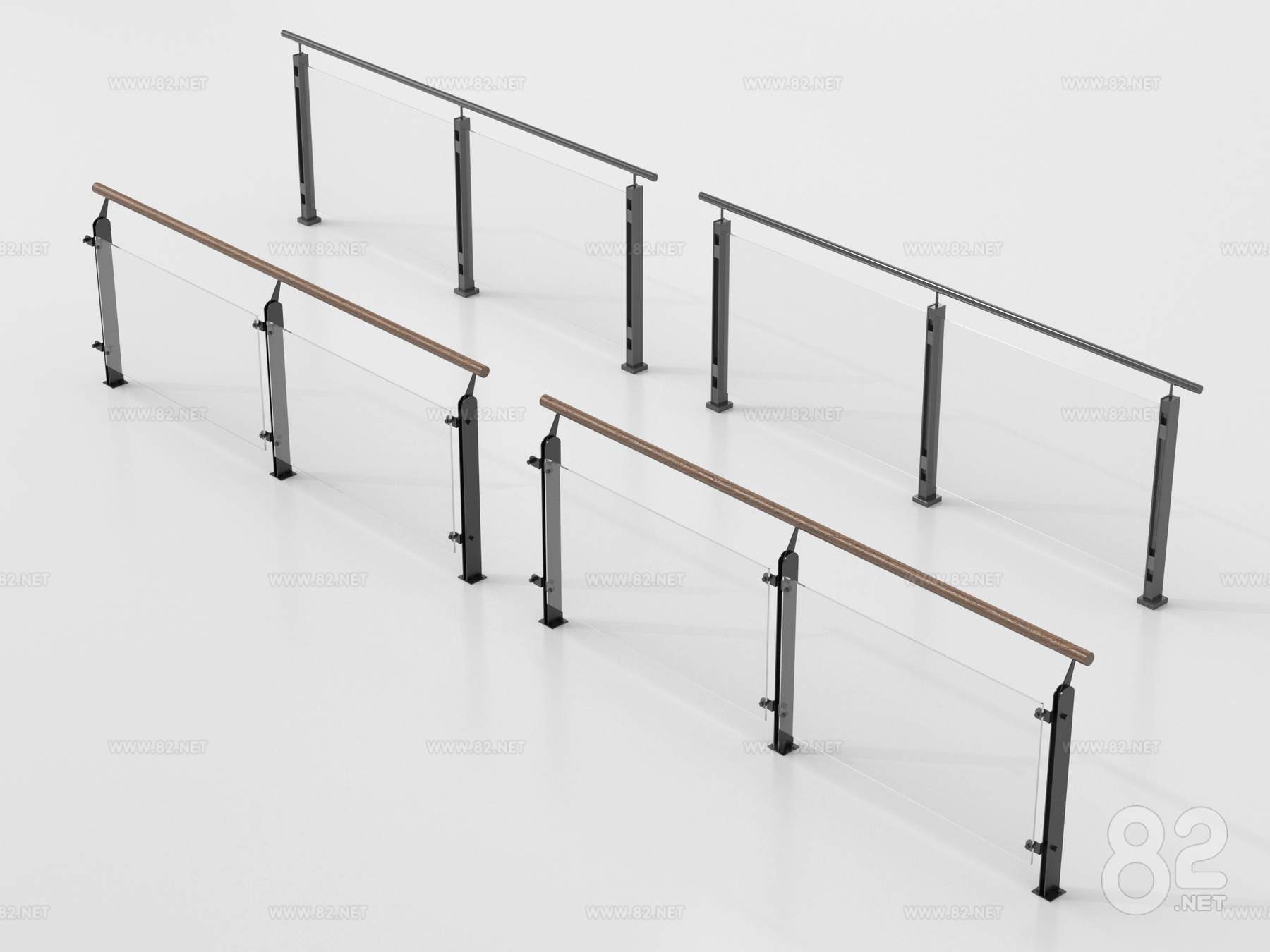 Modern Fence Guardrail Glass Railing Guardrail Balcony Guardrail ...