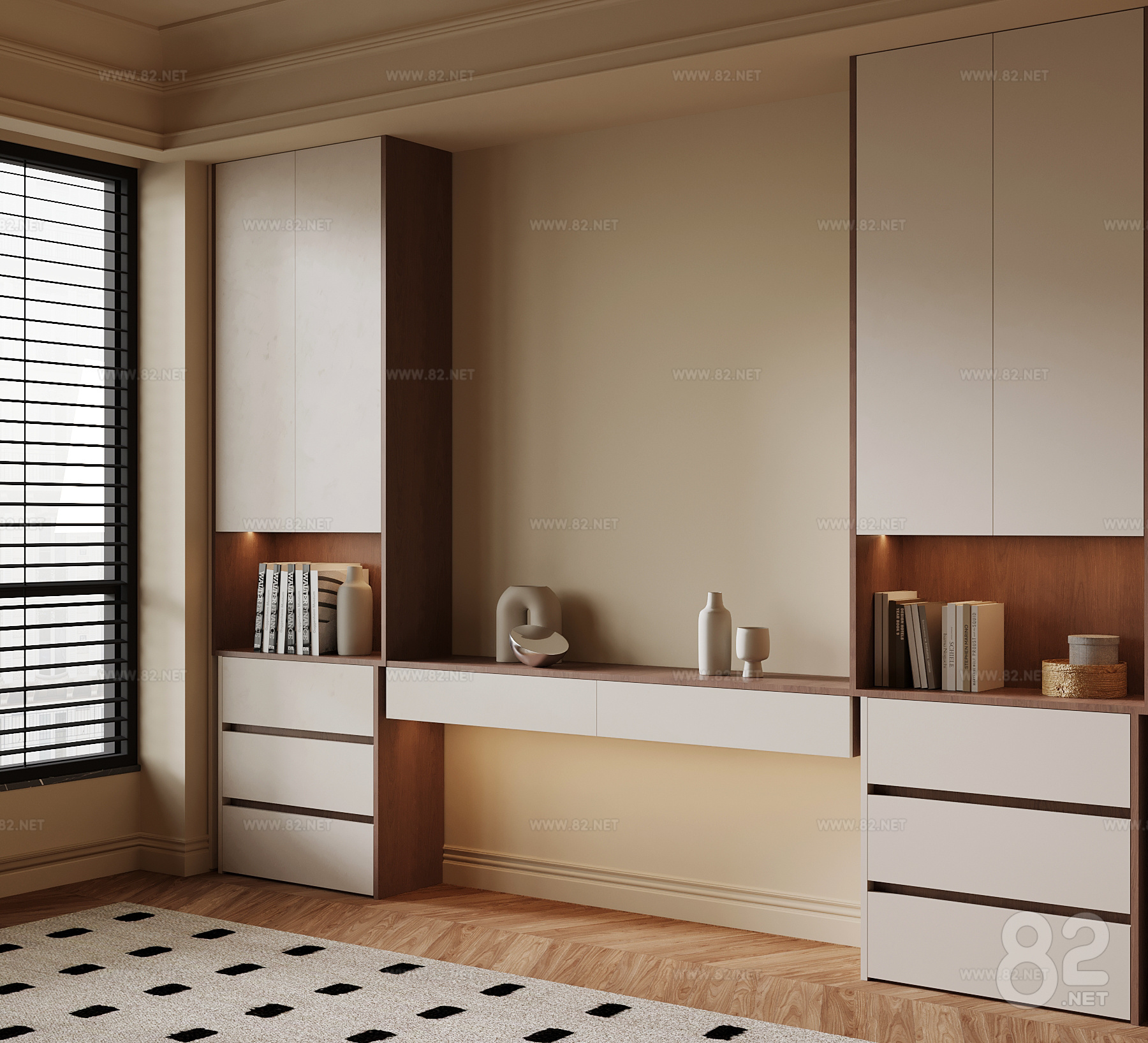 Modern Mid-century Style Bay Window Cabinet download | 3Ds Max(.max ...