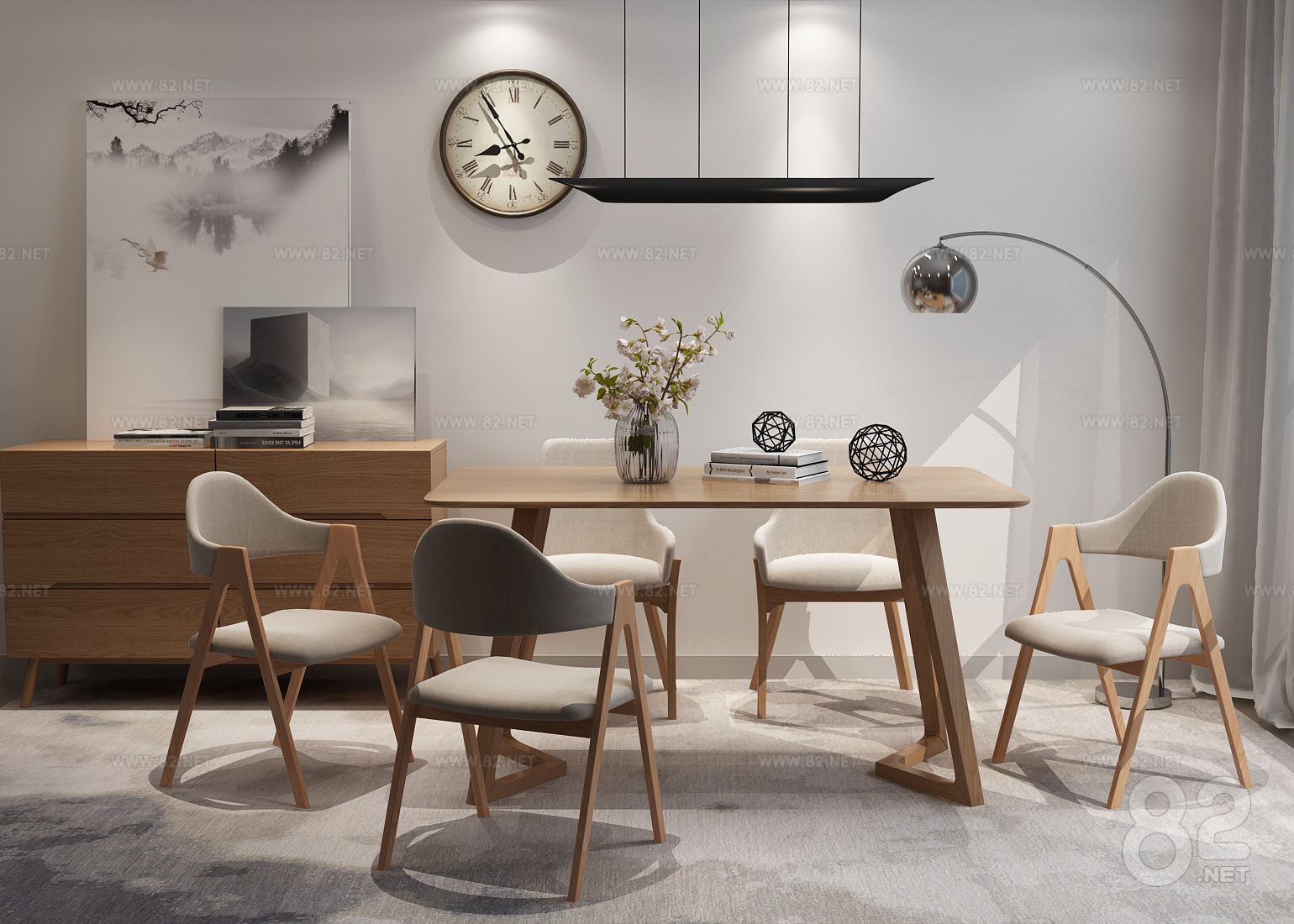 Nordic Dining Table and Chair Combination Dining Table and Chair ...