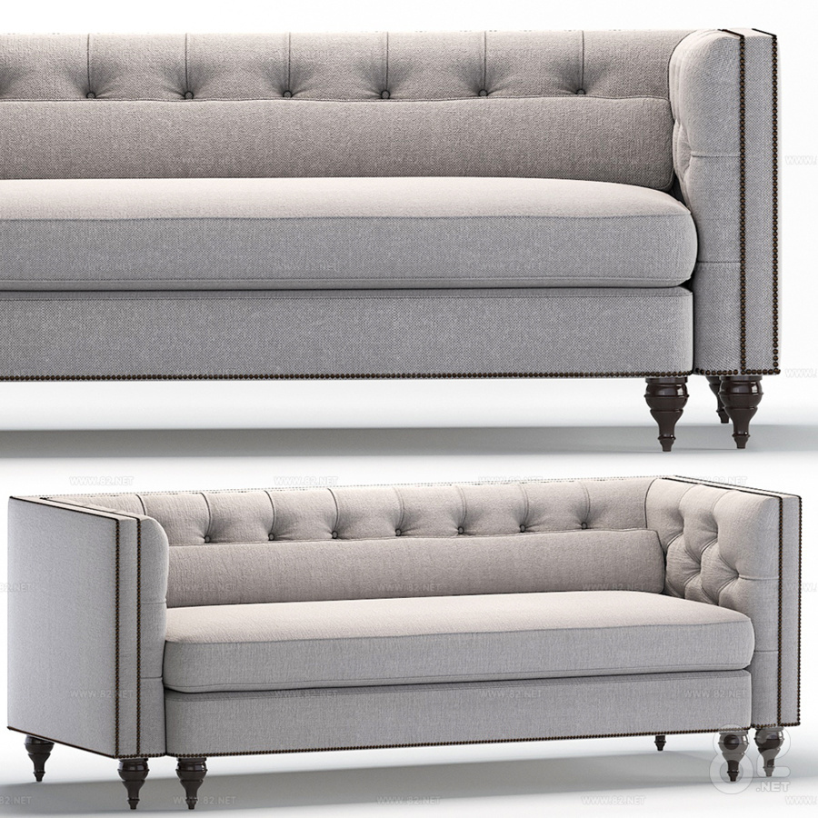 Baker Furniture Darryl Carter Blake Quilted Sofa download | 3Ds Max ...