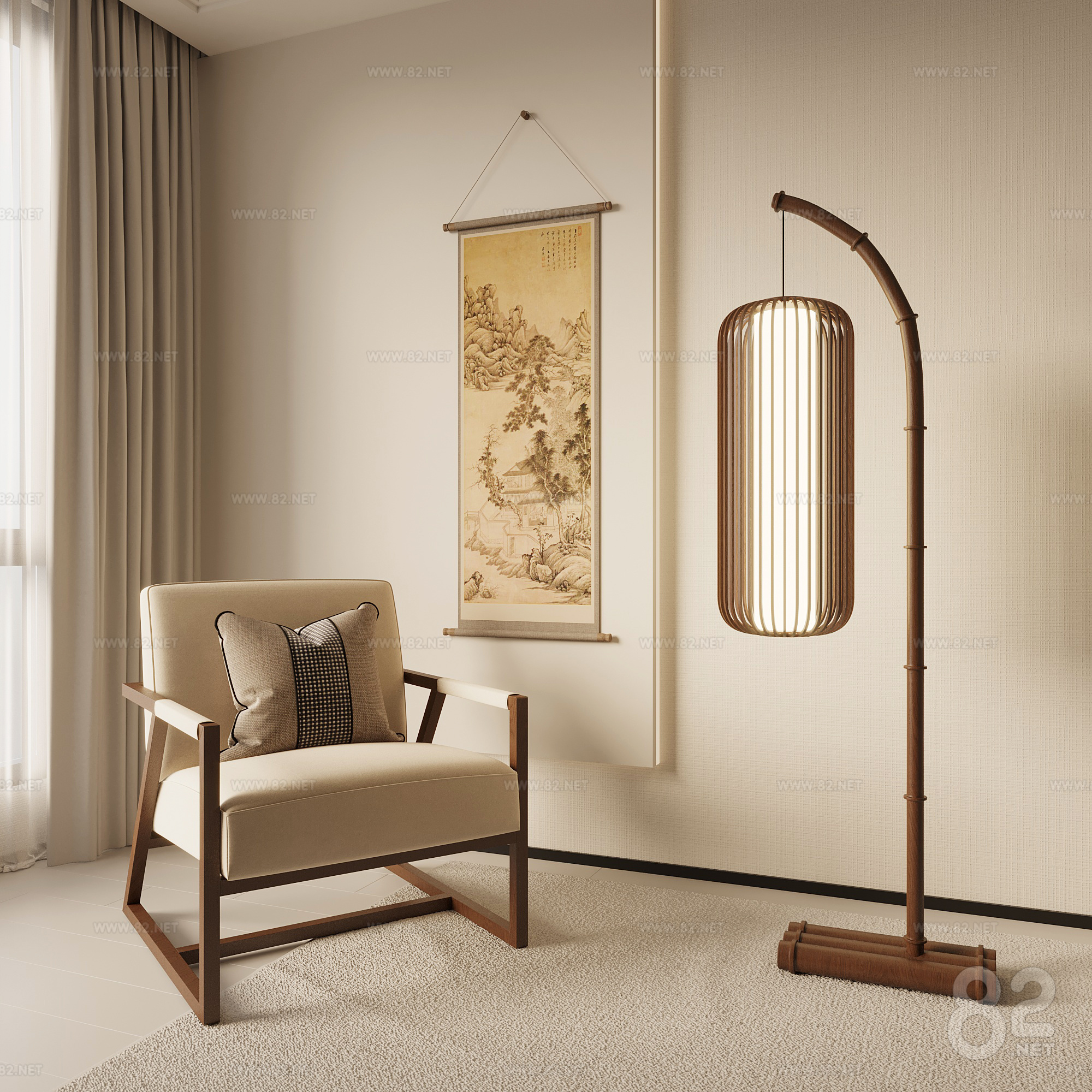 New Chinese Lounge Chair Armchair download | 3Ds Max(.max) - 82Models