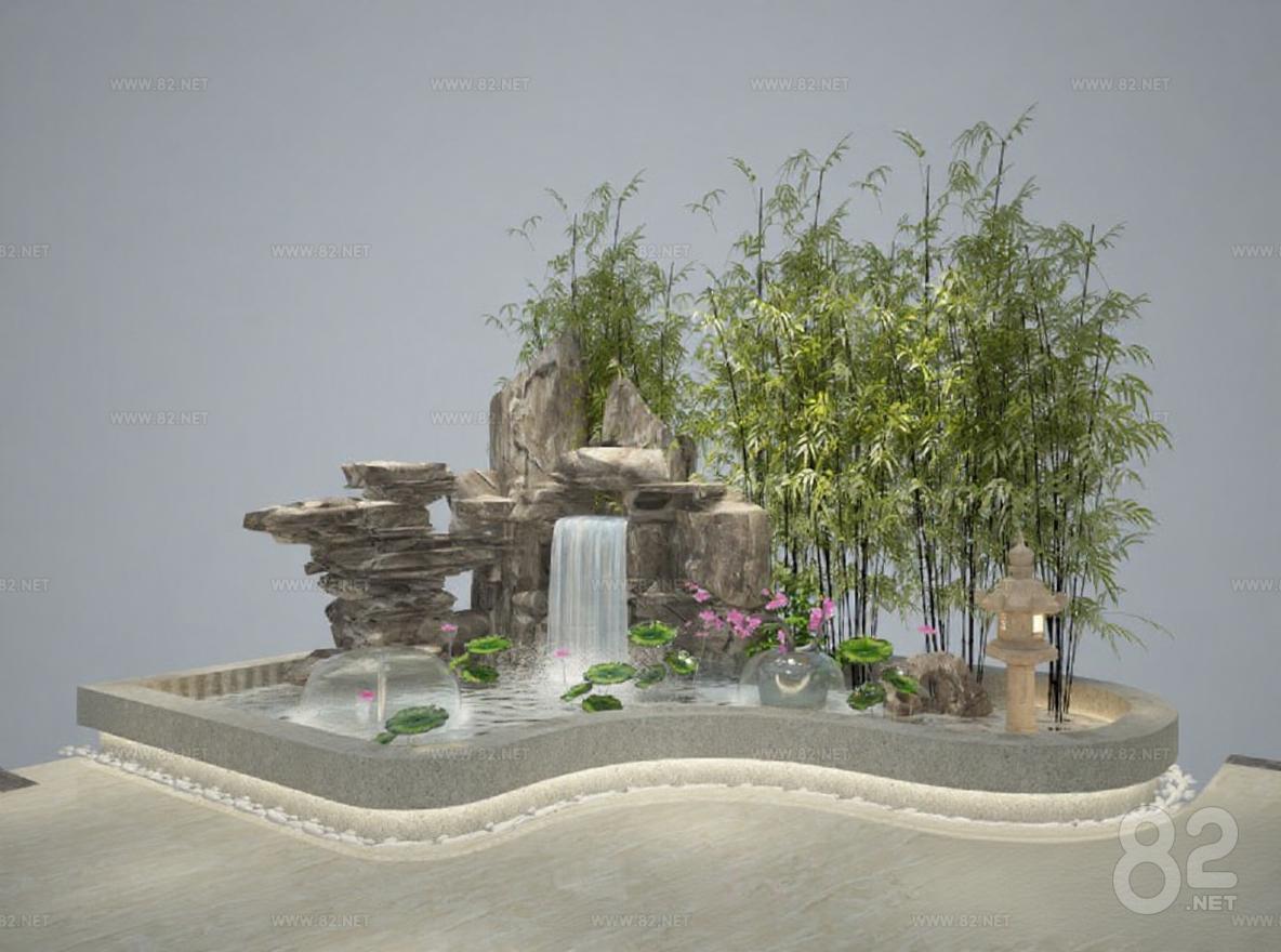 Zen Garden 3D Model Japanese Garden Landscape Design Interior ...